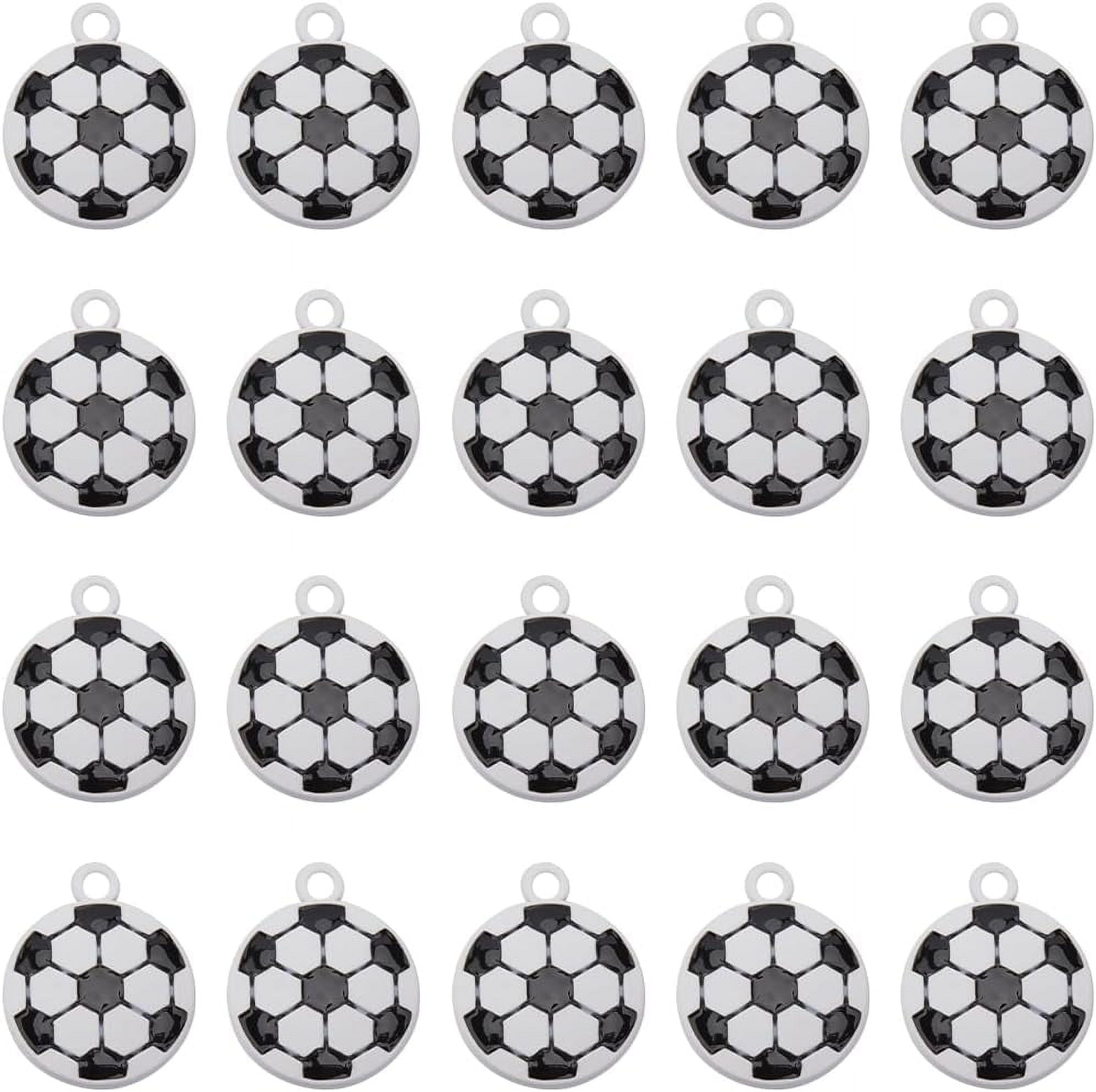 1 Box 30Pcs Soccer Charms Bulk Sport Ball Charm Silver Enamel Metal ...