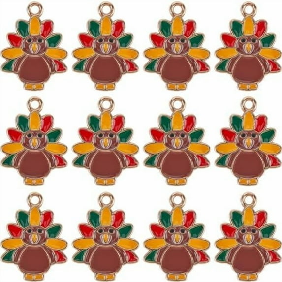 1 Box 30Pcs Turkey Charms Thanksgiving Day Charms Bulk Animal Theme ...