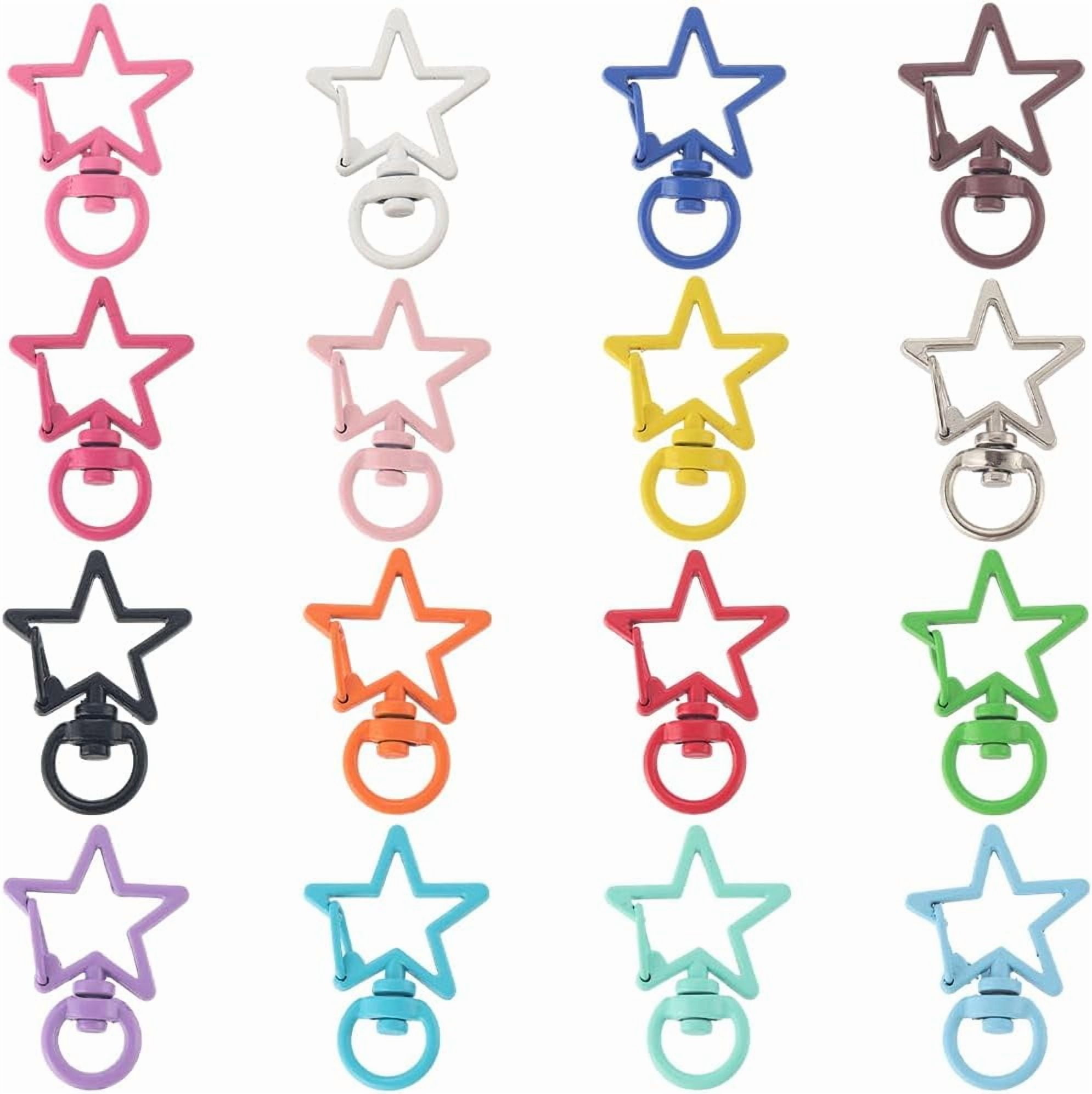 1 Box 32Pcs 16 Colors Star Swivel Clasp Star Shaped Spring Clasp Metal ...