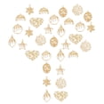 1 Box 32Pcs 8 Style Alloy Pendants with Plastic Imitation Pearl Mixed ...