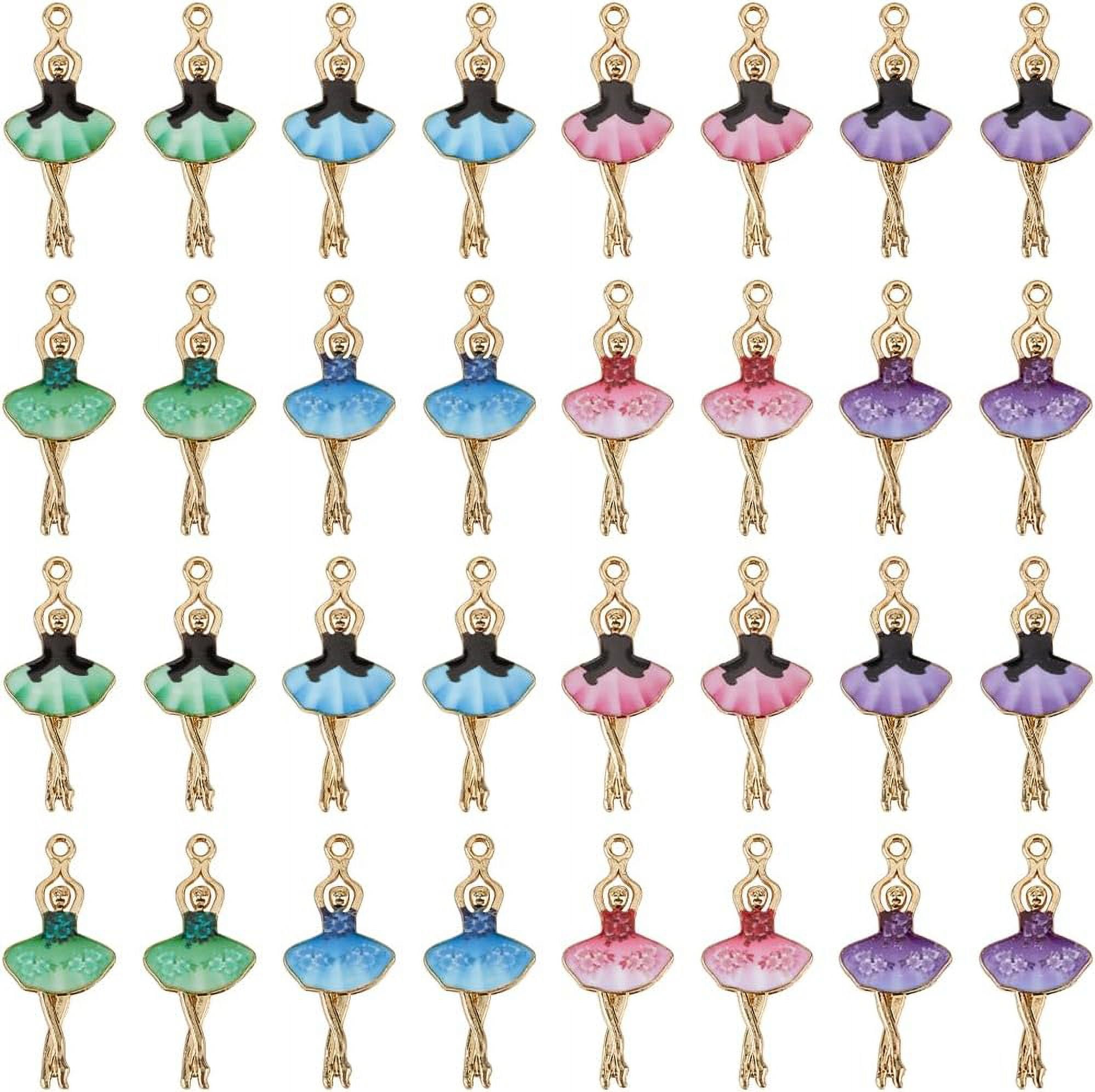 1 Box 32Pcs 8 Styles Ballerina Charms Ballet Charm Bulk Alloy Enamel ...