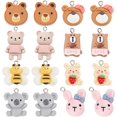 1 Box 32Pcs 8 Styles Resin Animal Charms Bear Cabochons Rabbit Koala ...