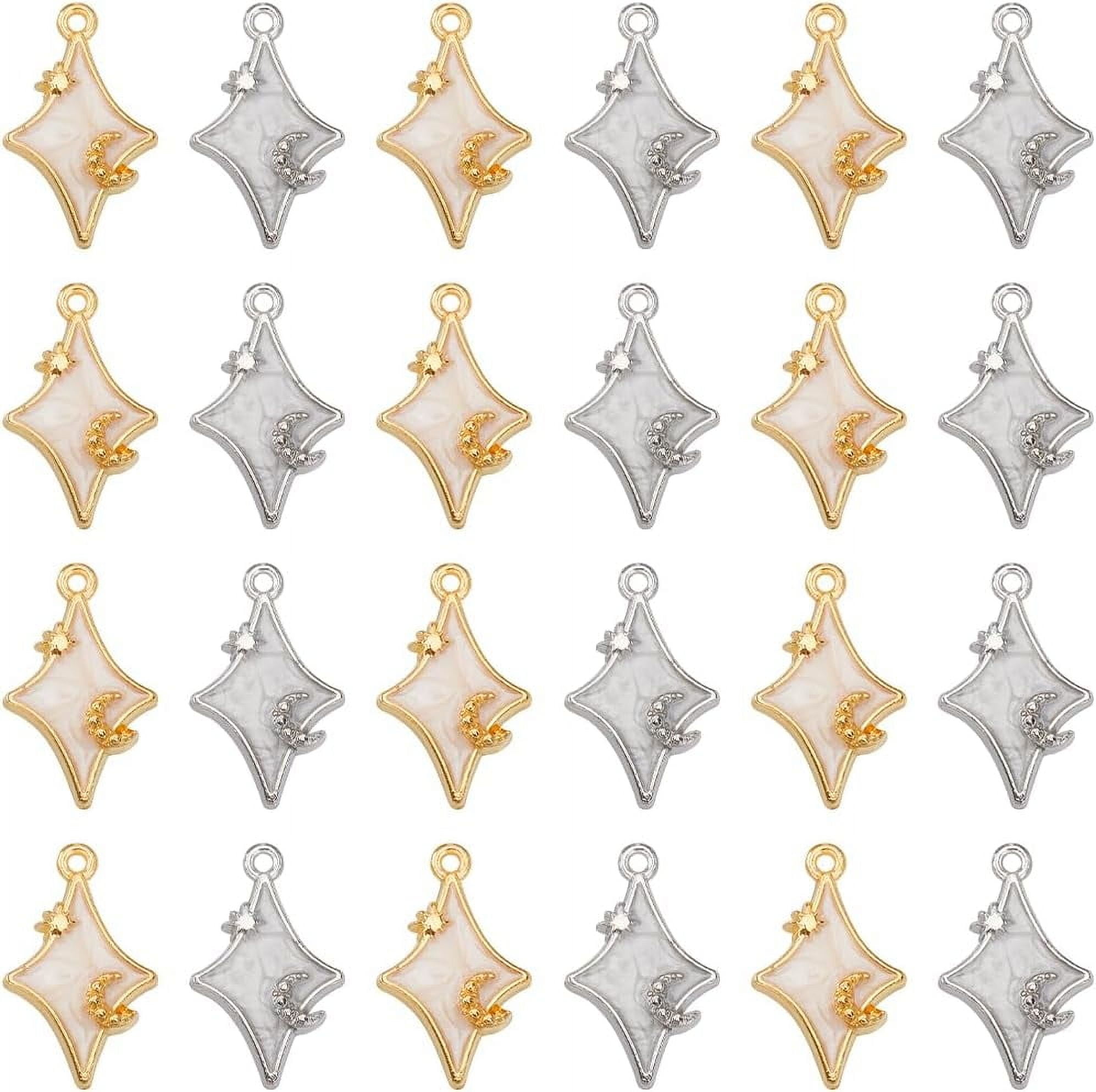 1 Box 32Pcs Gold Moon and Star Charms Celestial Charms Bulk Silver ...