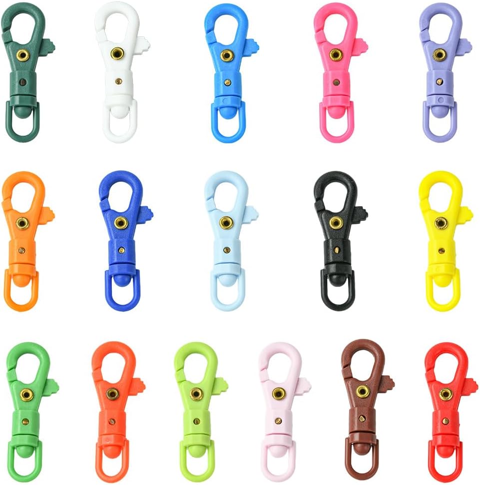 1 Box 32pcs 16 Colors Plastic Lobster Clasps Keychain Lanyard Hook ...