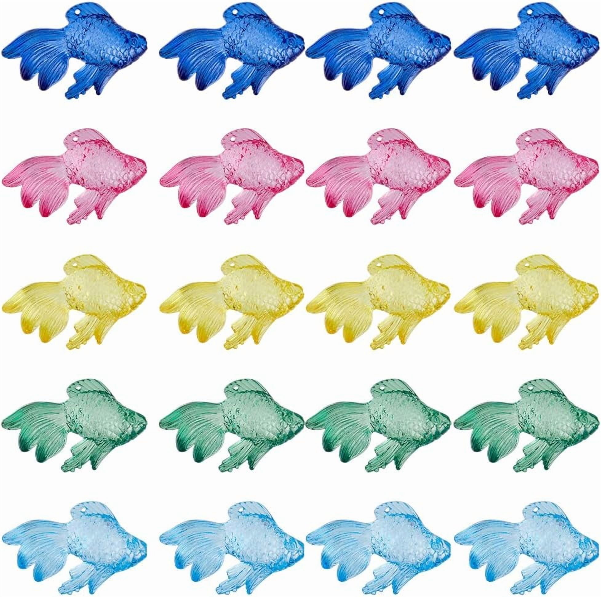 1 Box 36 Pcs 6 Colors Charms Bulk Acrylic Fish Charms Bulk Plastic ...