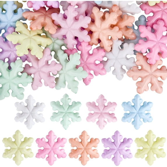 1 Box 36Pcs 9 Colors Glow in The Dark Beads Snowflakes Beads Bulk ...