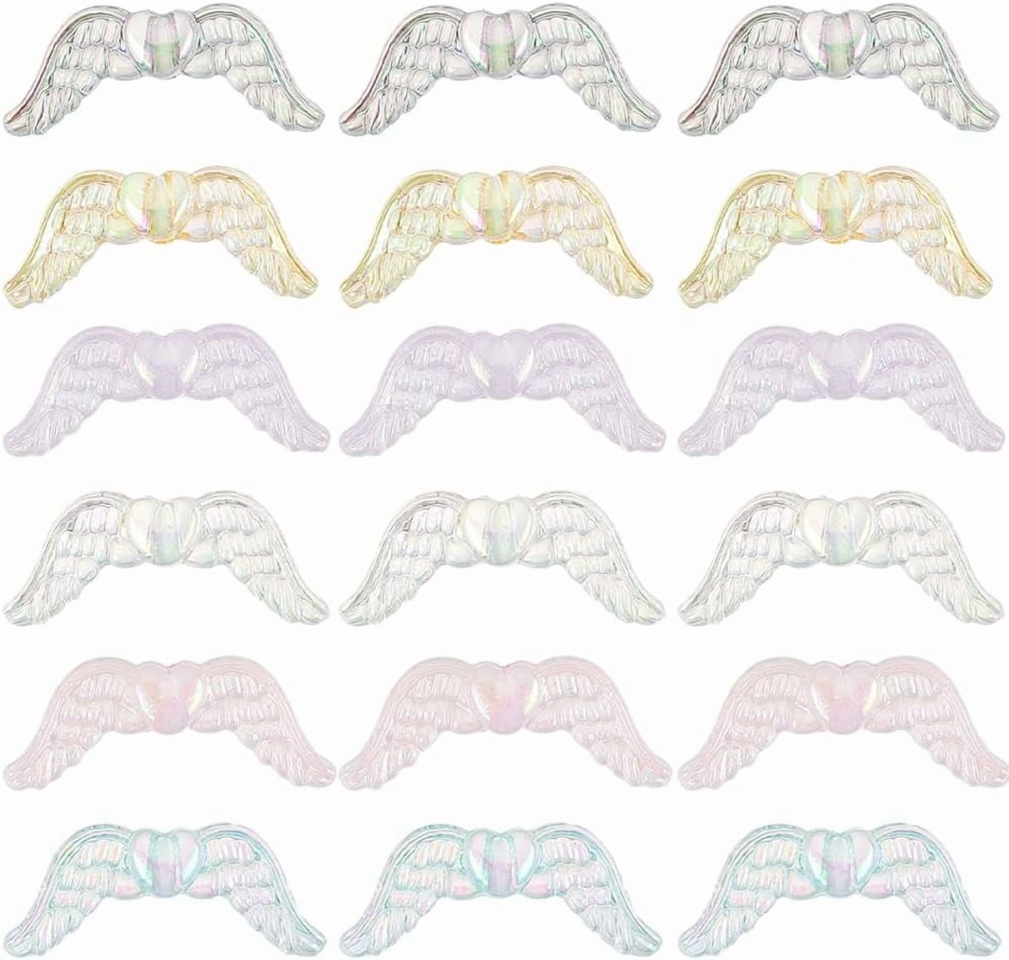 1 Box 36Pcs Wing Beads Transparent Wings Charm Bead Bulk Acrylic Clear ...