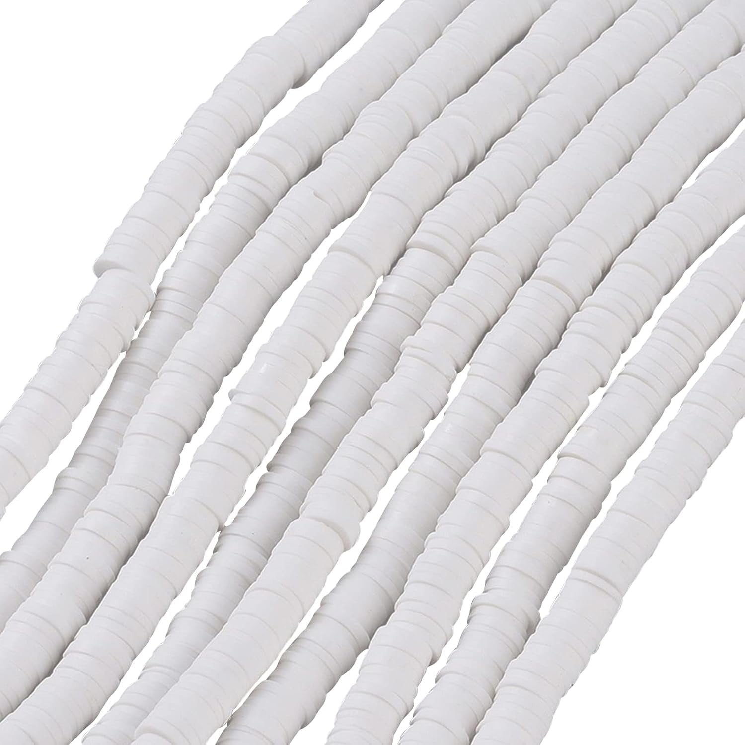 1 Box 380~400Pcs Polymer Clay Spacer Beads 6mm White Polymer Clay Beads ...