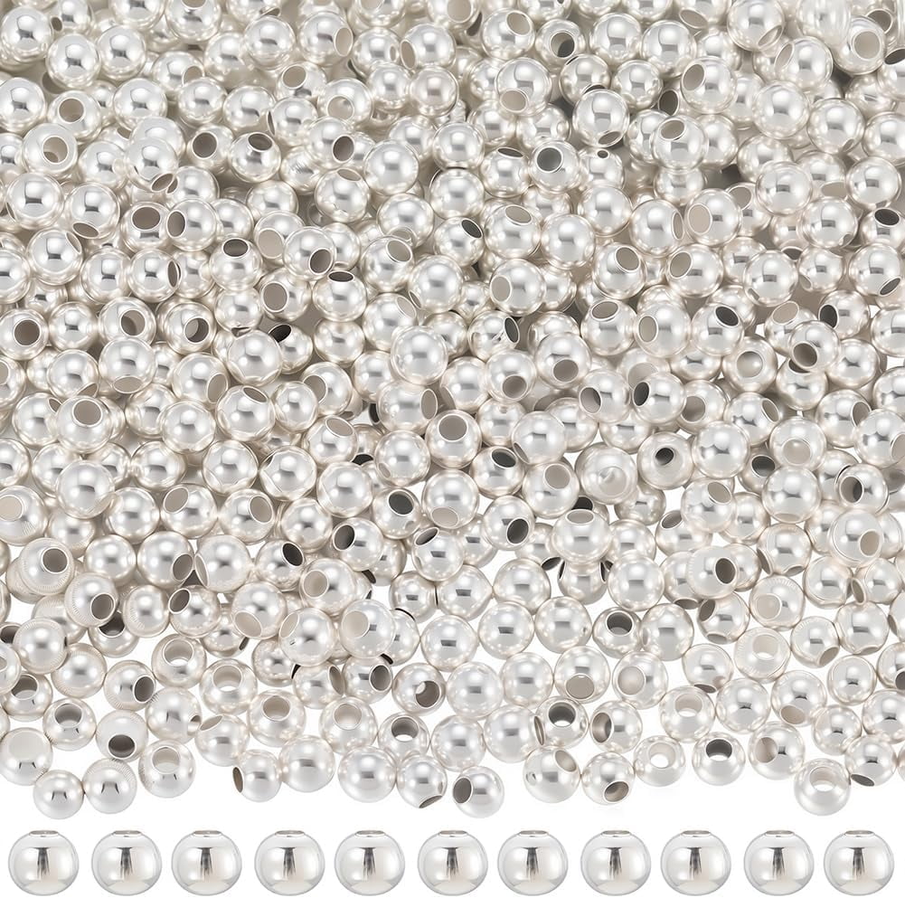 1 Box 3MM 2500PCS Silver Round Iron Beads with Holes Tiny Metal Ball ...