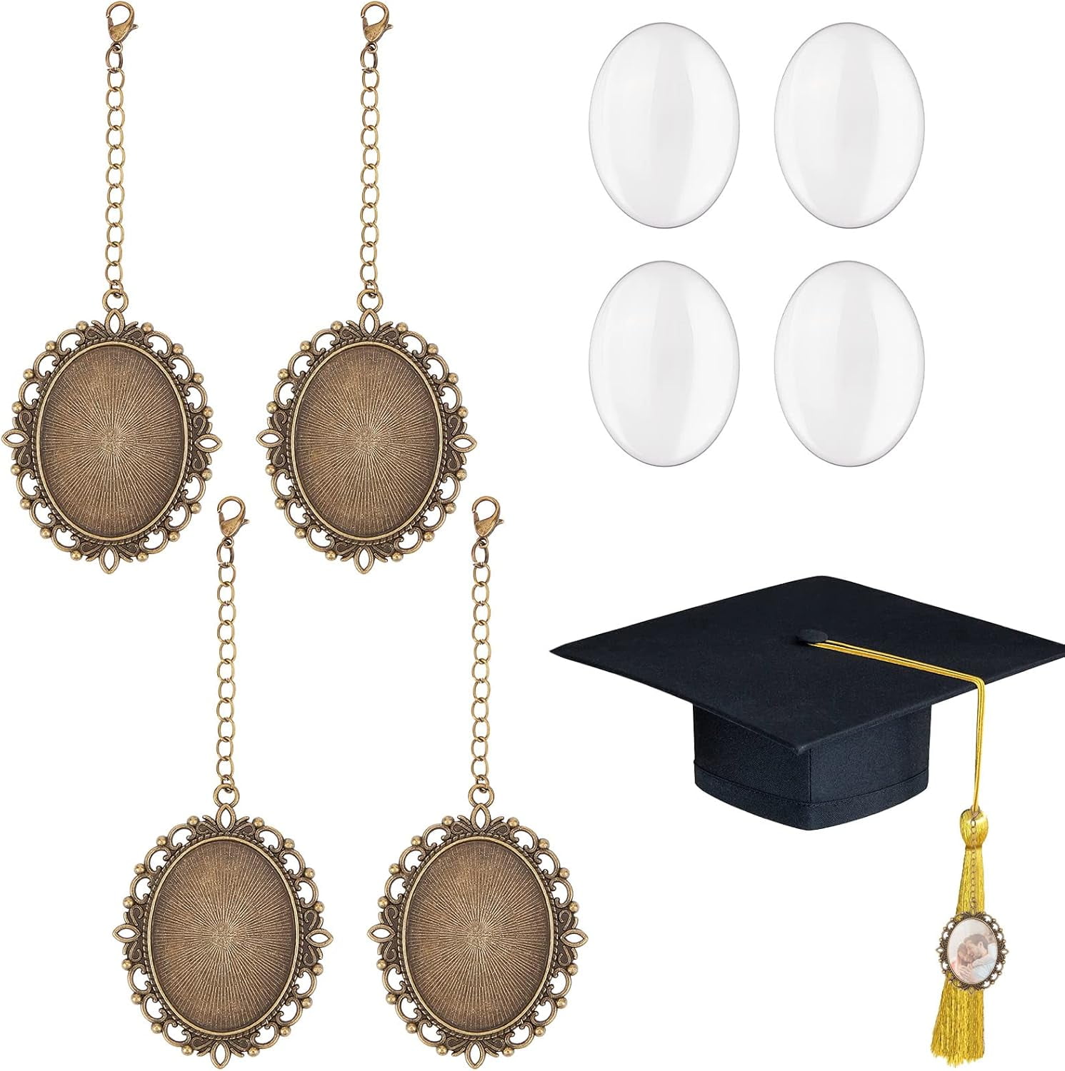1 Box 4 Set Memorial Photo Charm 2023 Graduation Cap Photo Charms ...