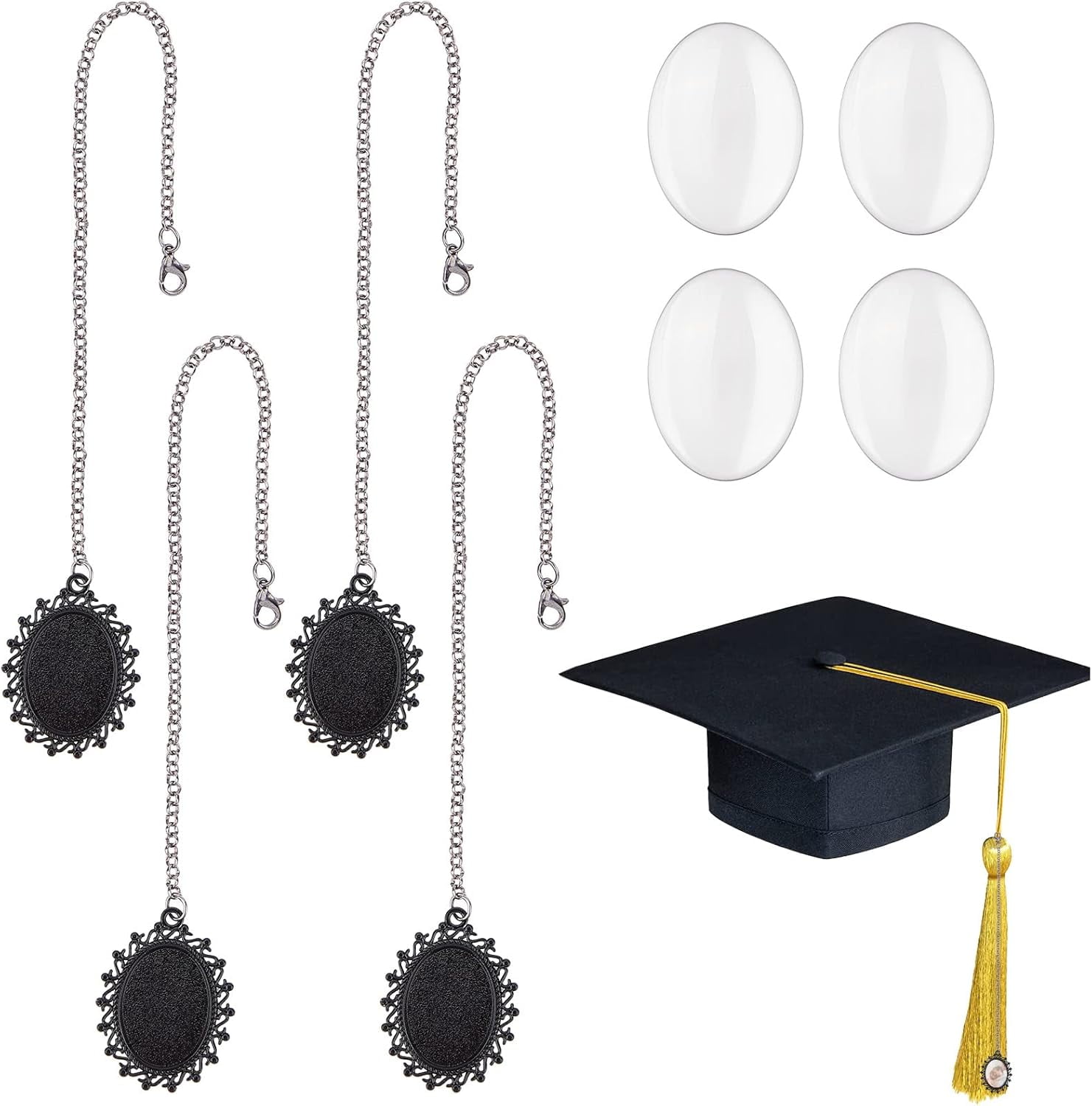 1 Box 4 Sets Graduation Cap Tassel Charm 2023 Memorial Photo Charms ...
