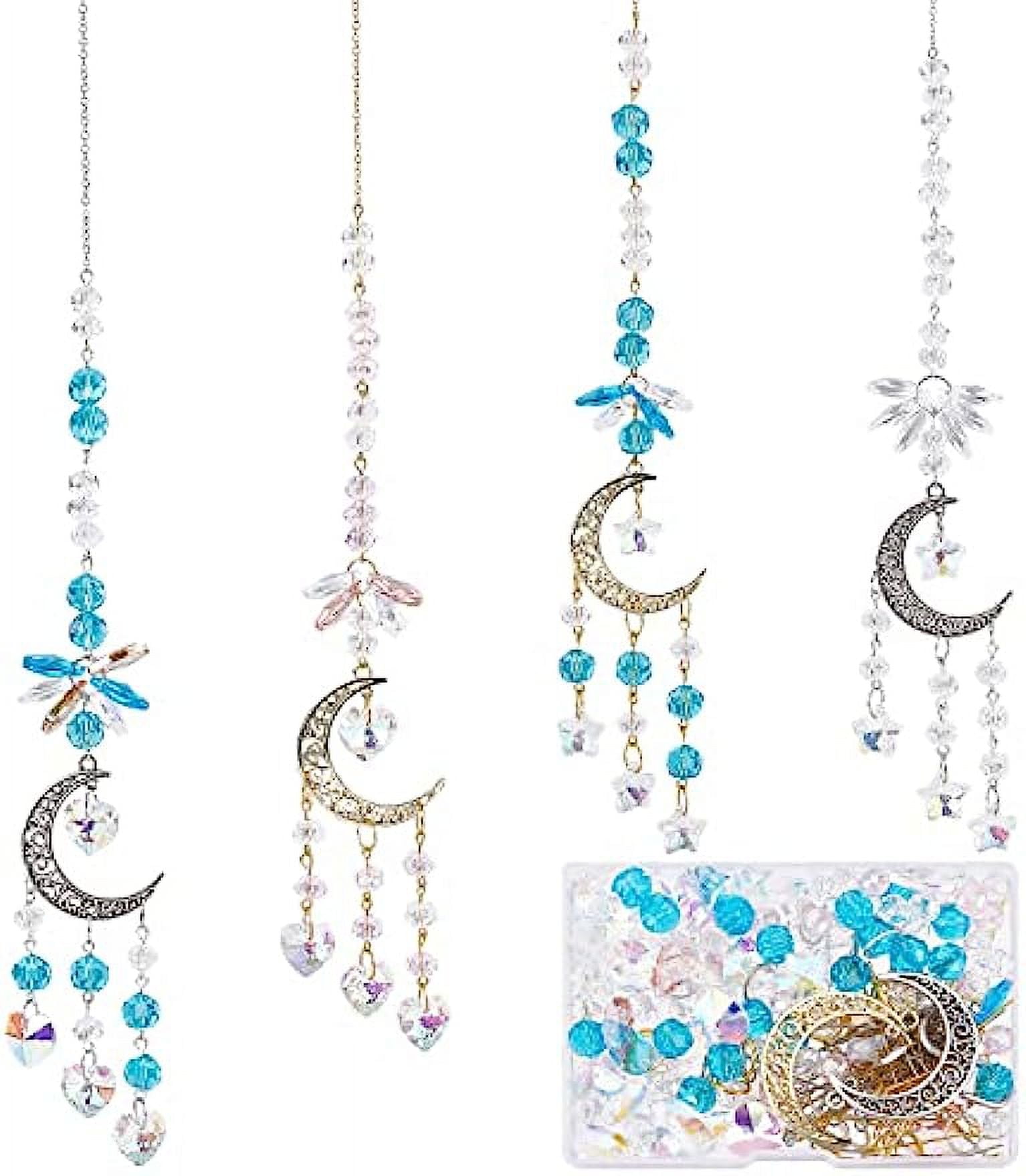 4Sets Moon Suncatcher Making Kit Sun Catchers Crystals Bulk Rainbow ...