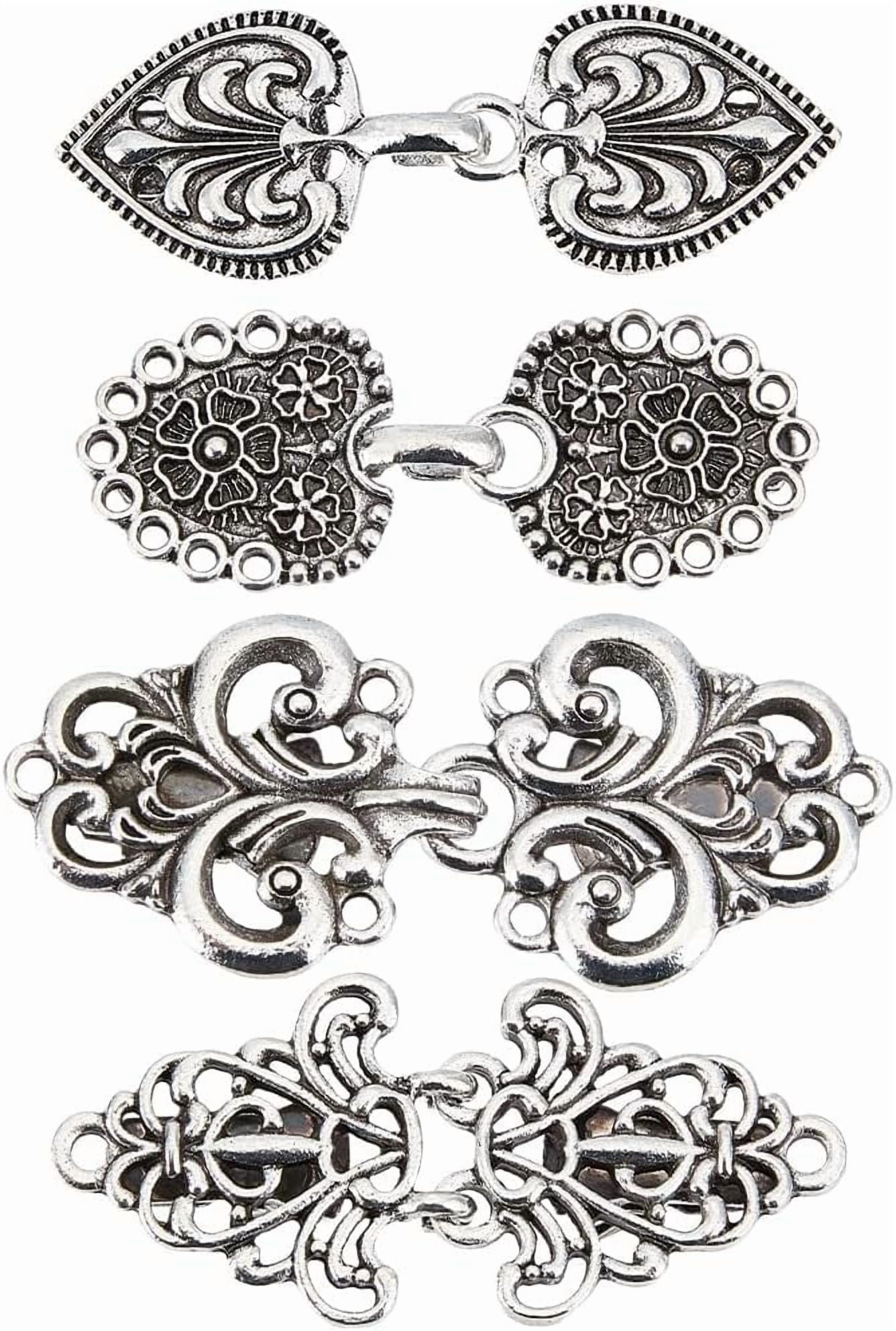 1 Box 4 Sets Sweater Shawl Clips Vintage Silver Cape Cloak Cardigan ...