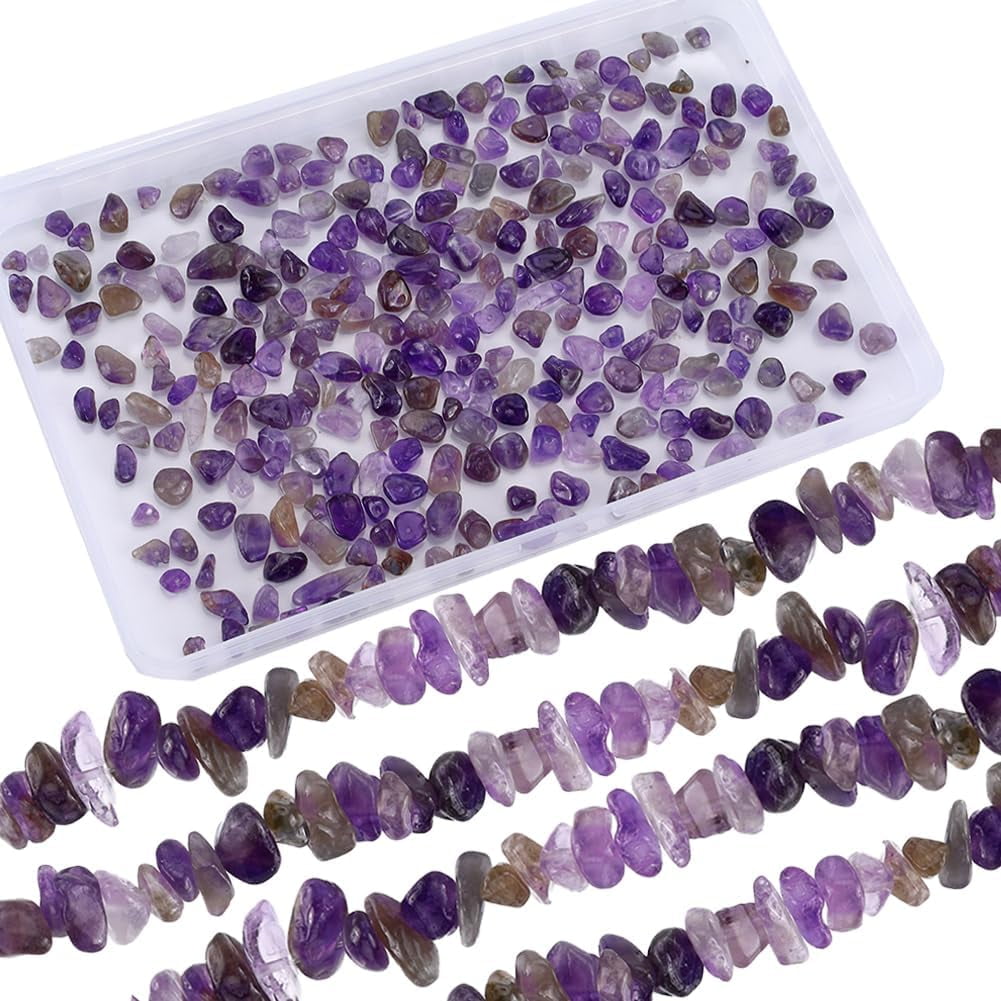 1 Box 4 Strands Amethyst Chips Bulk Gemstone Bead Strands Chip Stone ...