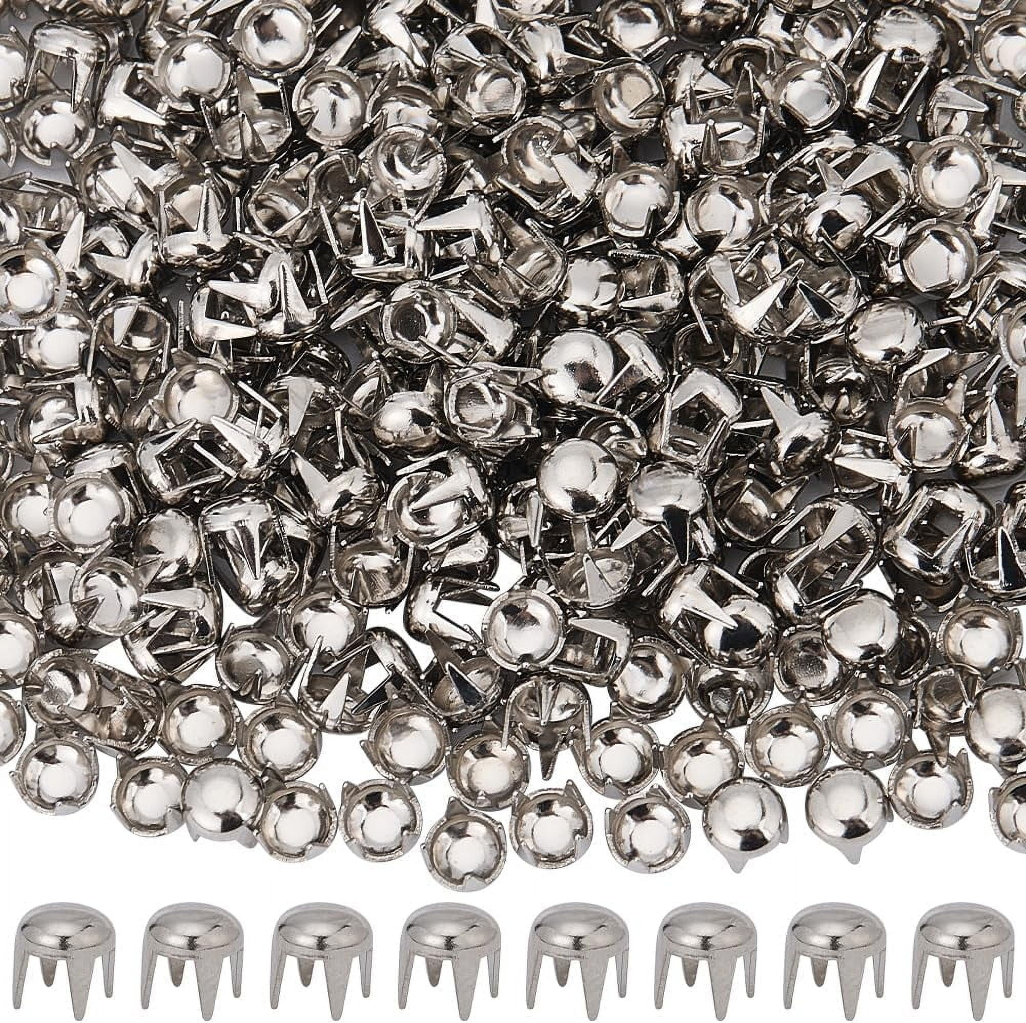 1 Box 400Pcs Rivet Dome Studs Round Clothing Studs 4mm Brass Platinum ...