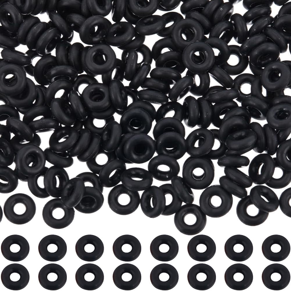 1 Box 400Pcs Silicone Rubber Rings Rubber Spacer Beads Small Donut ...