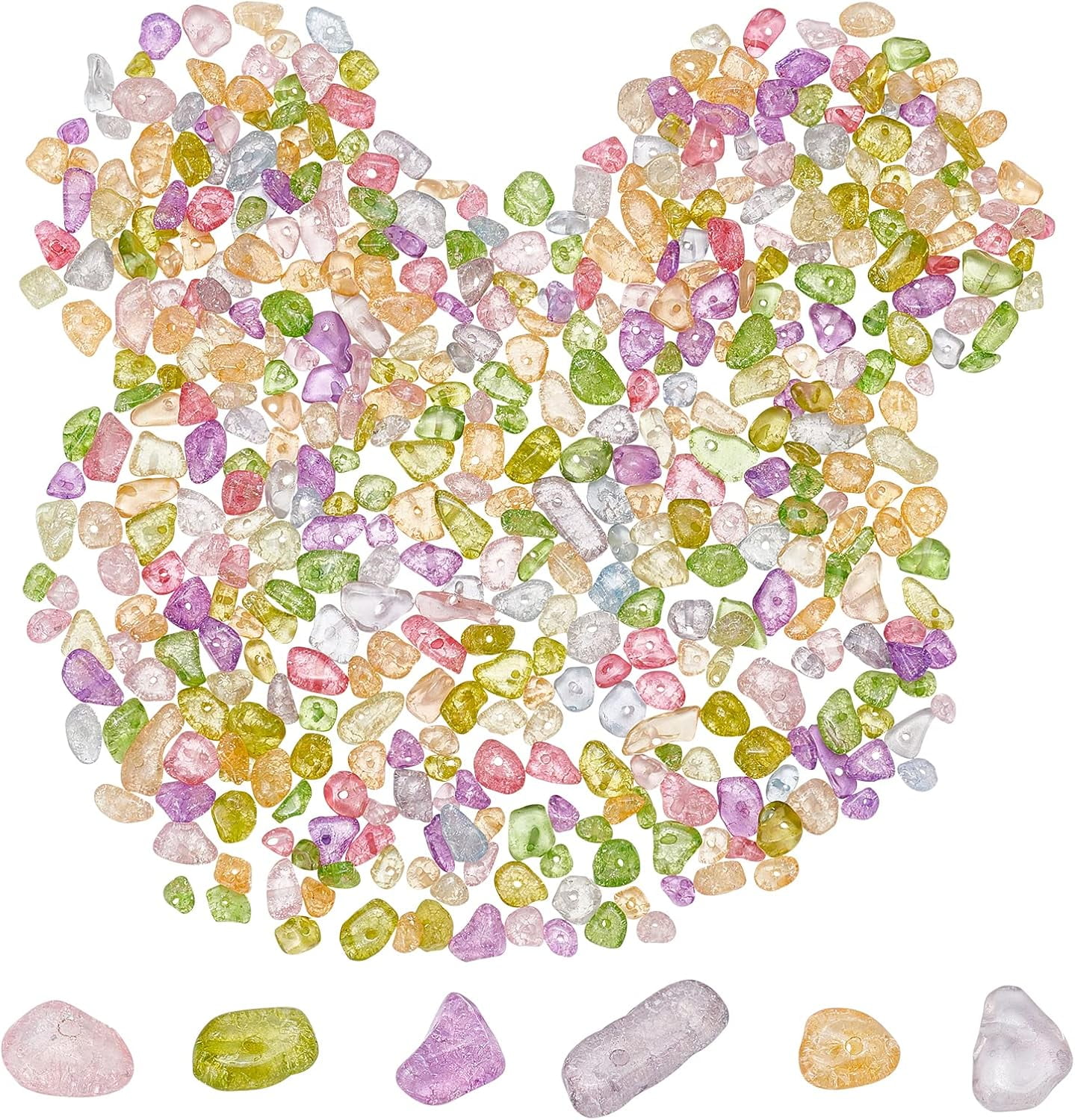 1 Box 400Pcs Synthetical Quartz Chip Beads Lazuli Chip Beads Irregular ...