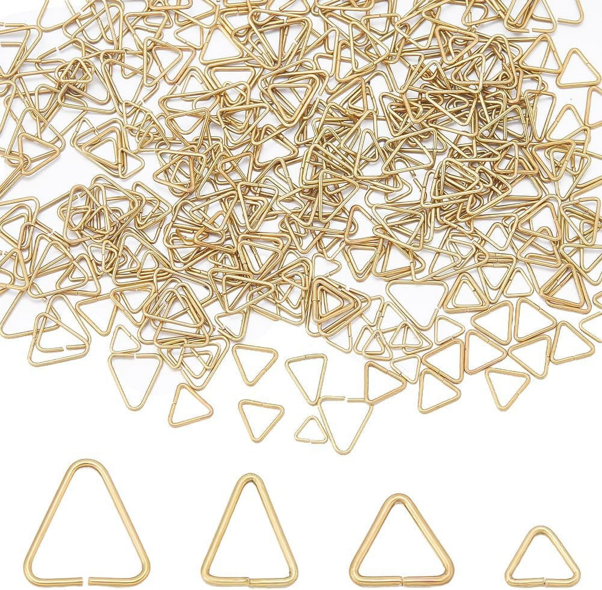 1 Box 400Pcs Triangle Jump Ring Open Jump Rings Pinch Clip Bails Gold ...