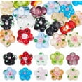 1 Box 40Pcs 10 Colors Flower Beads Lampwork Glass Bead Kit Colorful ...