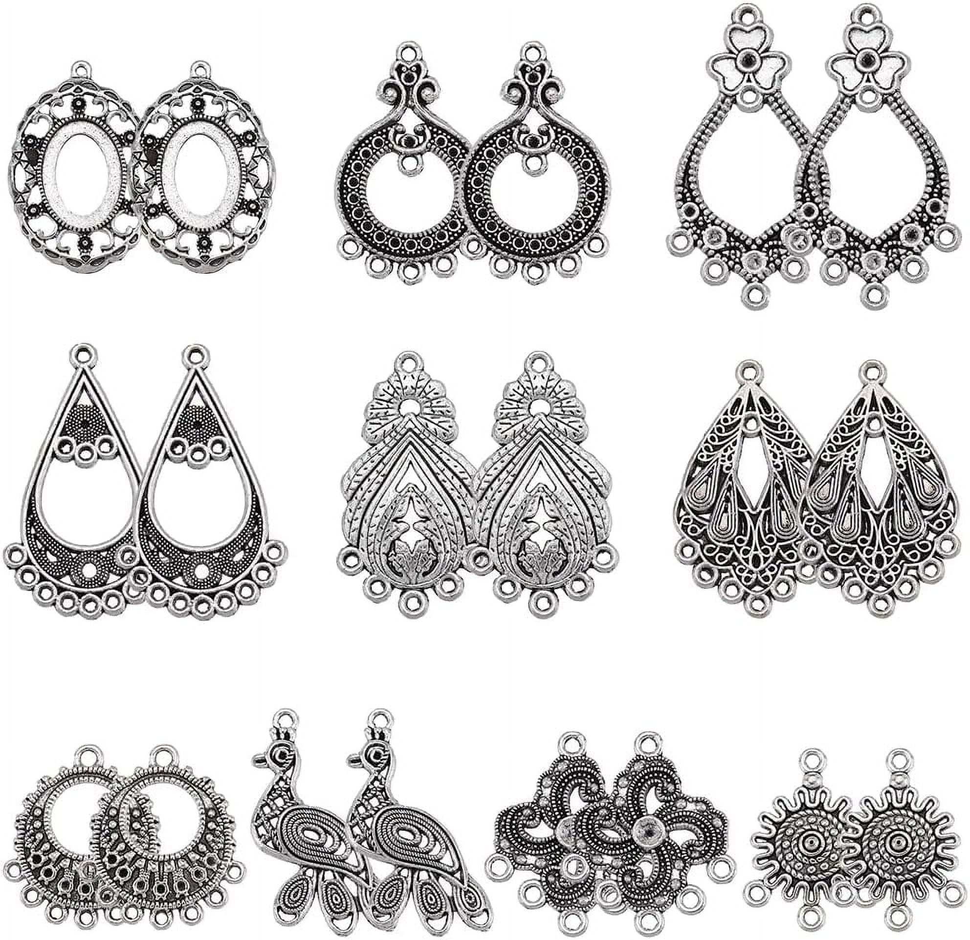 1 Box 40Pcs 10 Styles Chandelier Connector Charms Flower Connectors ...