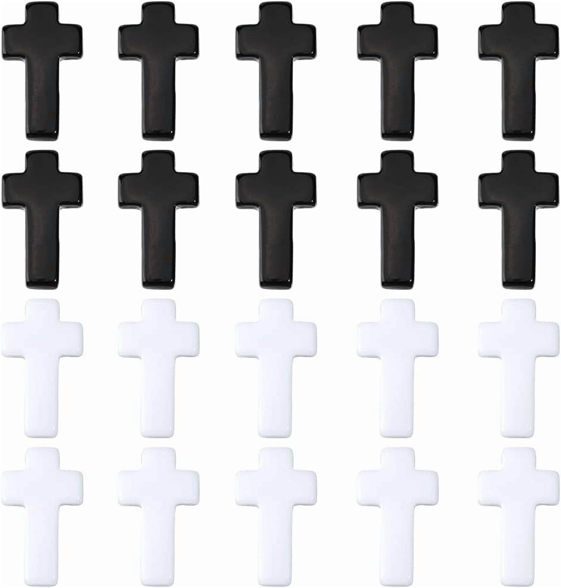 1 Box 40Pcs 2 Colors Mini Crosses Charms Cabochons Bulk Flatback Black ...