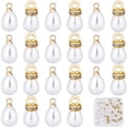 1 Box 40Pcs 2 Style Teardrop Diamond Pearl Beads Rhinestone Pearl ...