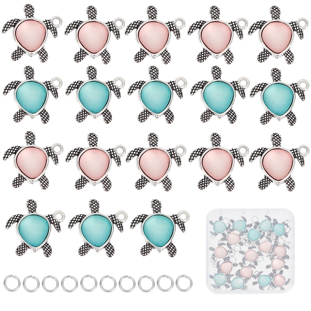 1 Box 40Pcs 20 Sets Turtle Charms Tortoise Charm Ocean Sea Animal Charm ...
