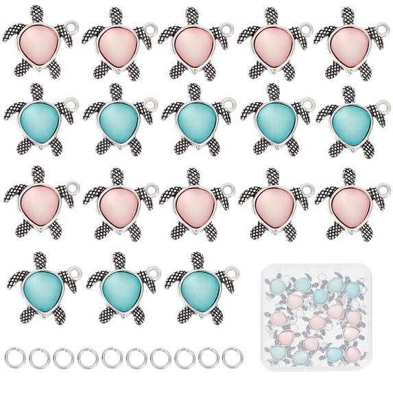 1 Box 40Pcs 20 Sets Turtle Charms Tortoise Charm Ocean Sea Animal Charm ...