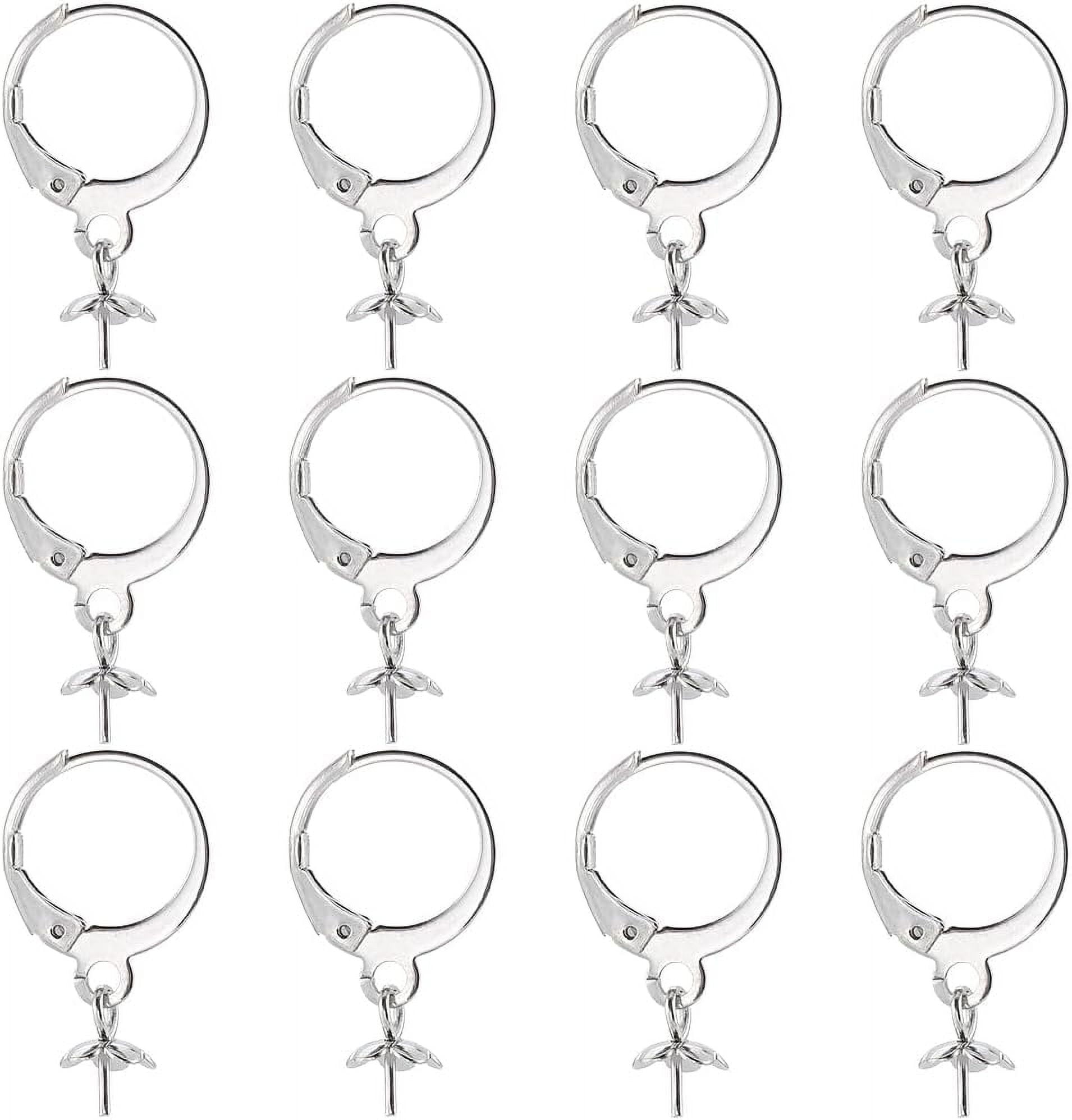 1 Box 40Pcs 304 Stainless Steel Hoop Earrings Round Earring Hooks with ...
