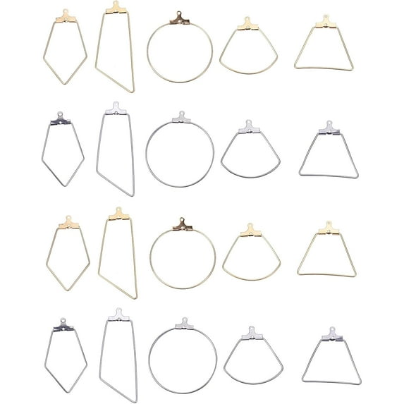 1 Box 40Pcs 5 Style Beading Hoop Earring Findings with Loop Ring ...