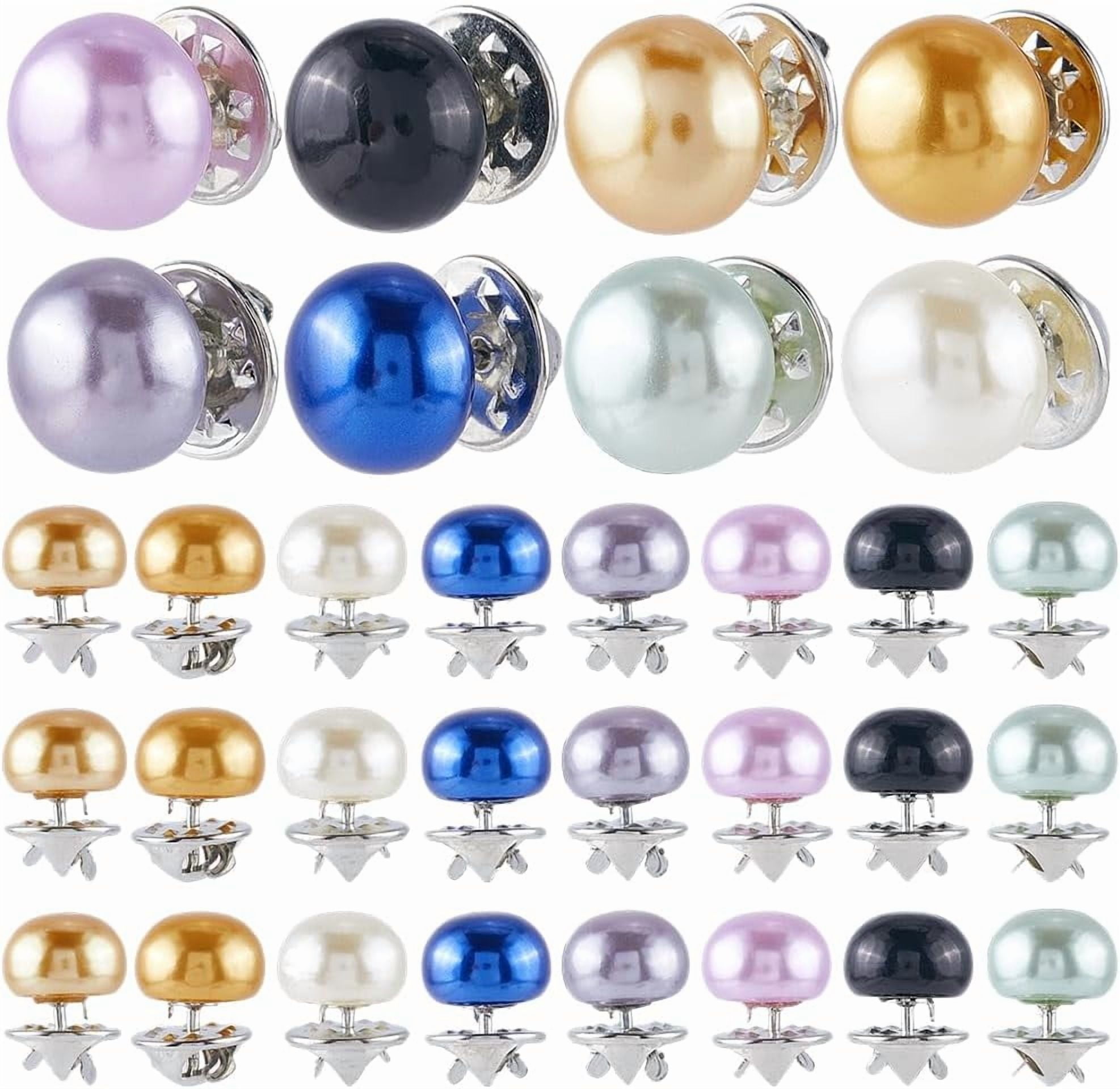 1 Box 40Pcs 8 Colors Pearl Cover Buttons Colorful Plastic Detachable ...