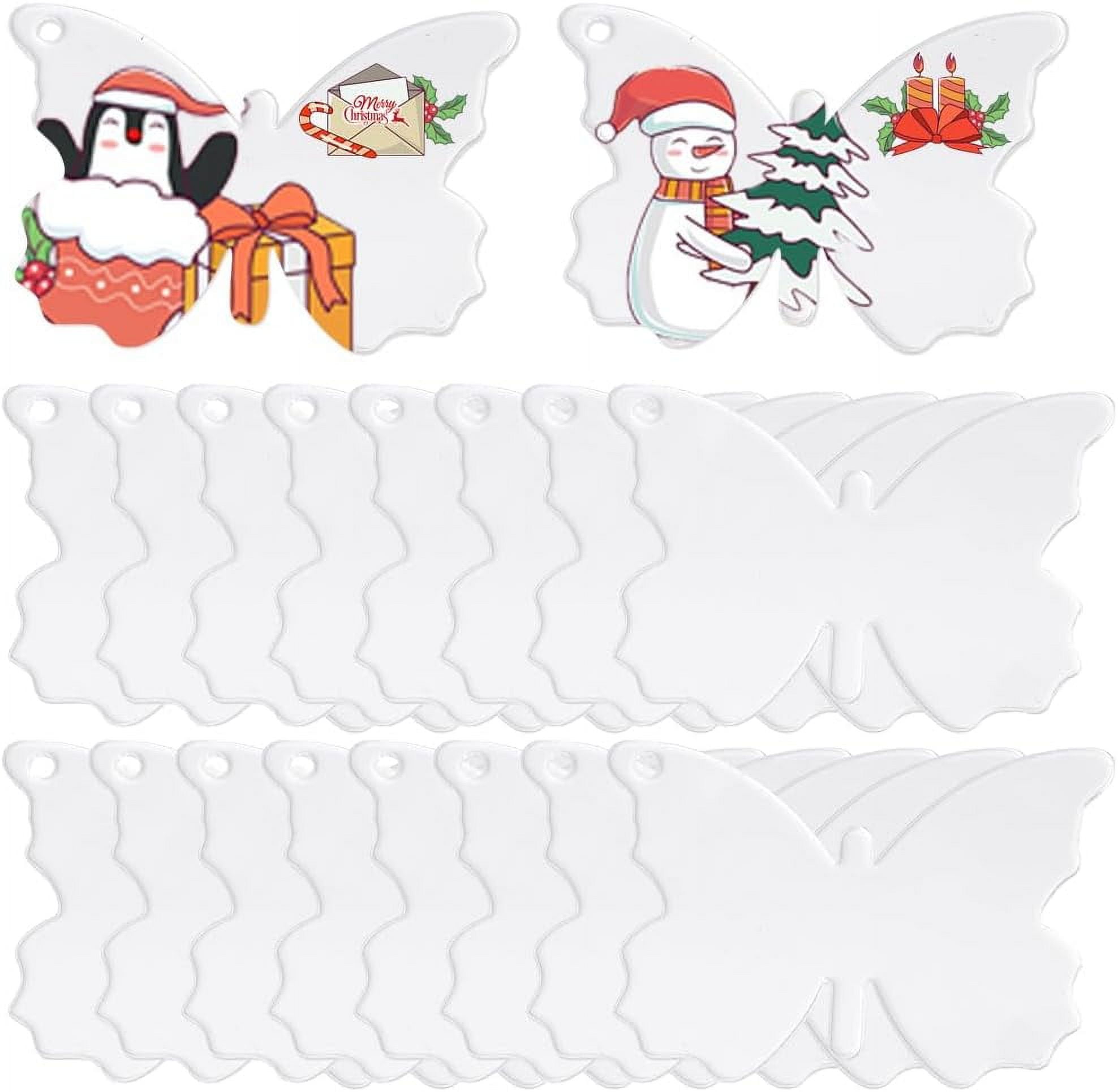 1 Box 40Pcs Acrylic Keychain Blanks Ornaments Blank Butterfly Key ...