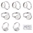 1 Box 40Pcs Adjustable 304 Stainless Steel Finger Rings Components Pad ...
