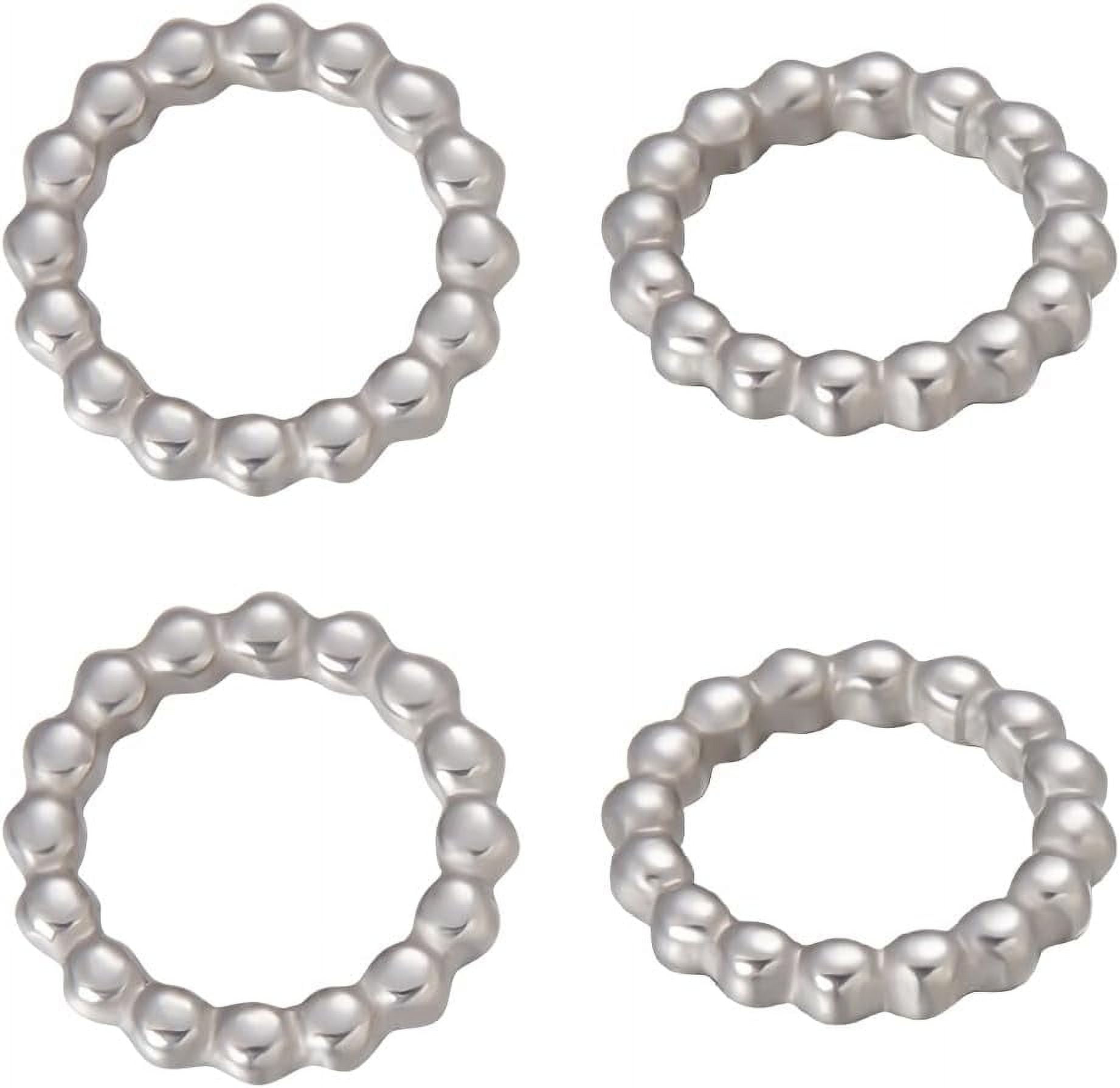 1 Box 40Pcs Circle Bezel Stainless Steel Round Hollow Frame Connectors ...