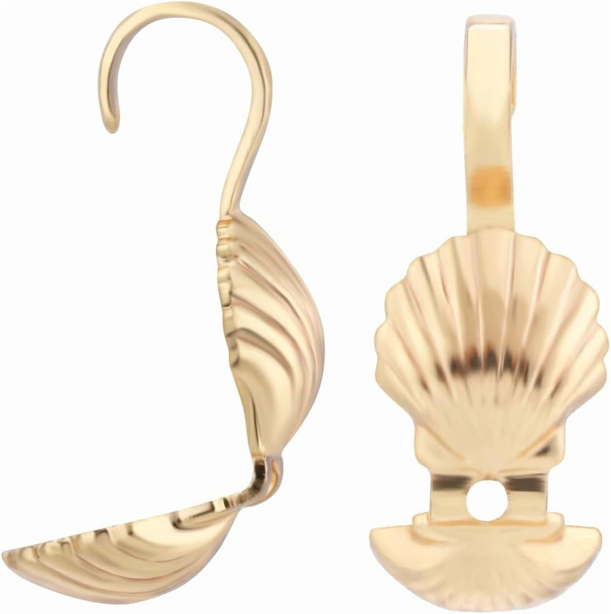 1 Box 40Pcs Clamshell Bead Tips 18K Gold Plated Brass Shell Style ...