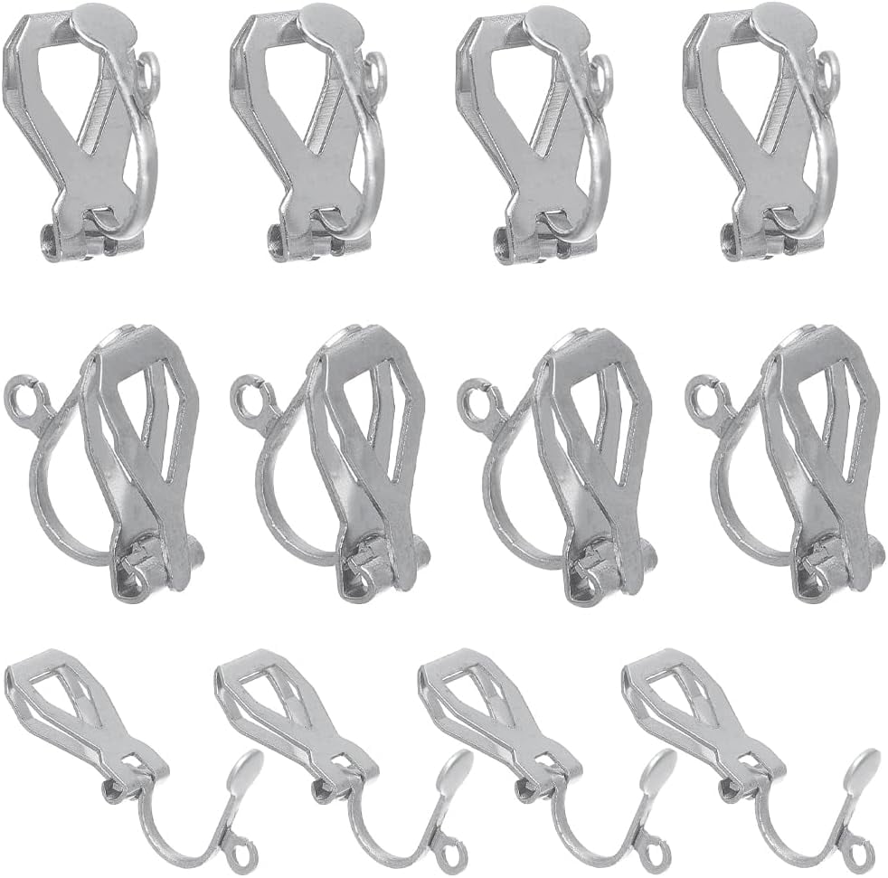 1 Box 40Pcs Clip on Earring Findings Earrings Converter 304 Stainless ...