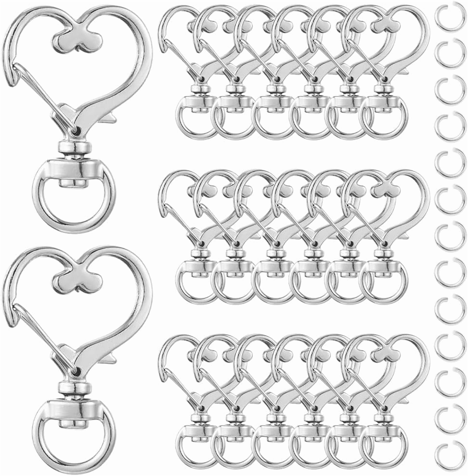 1 Box 40Pcs Heart Swivel Keychain Clasp Swivel Spring Snap Hook Alloy ...
