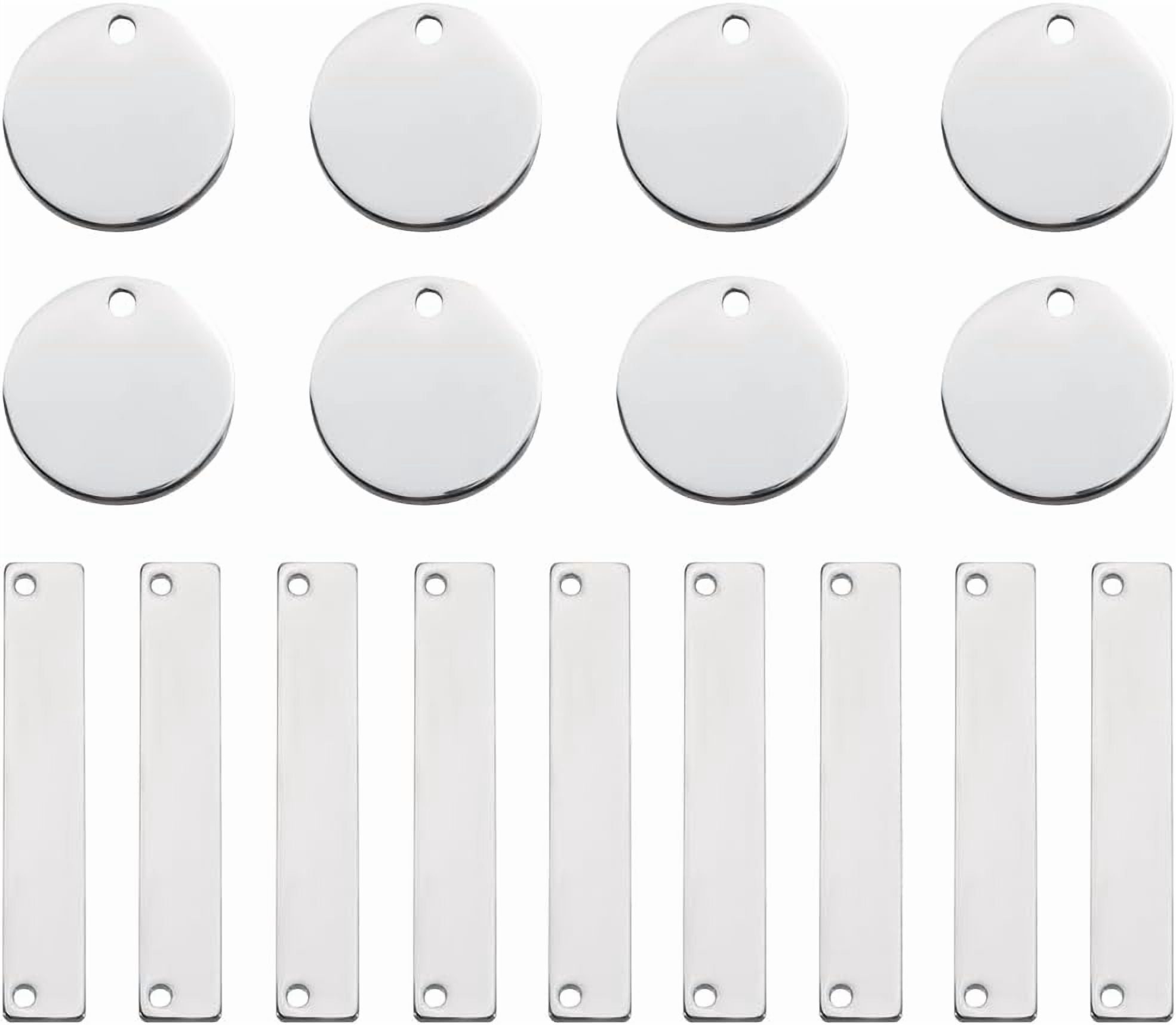 1 Box 40Pcs Stainless Steel Blank Charm Stamping Tag Charms Geometry ...