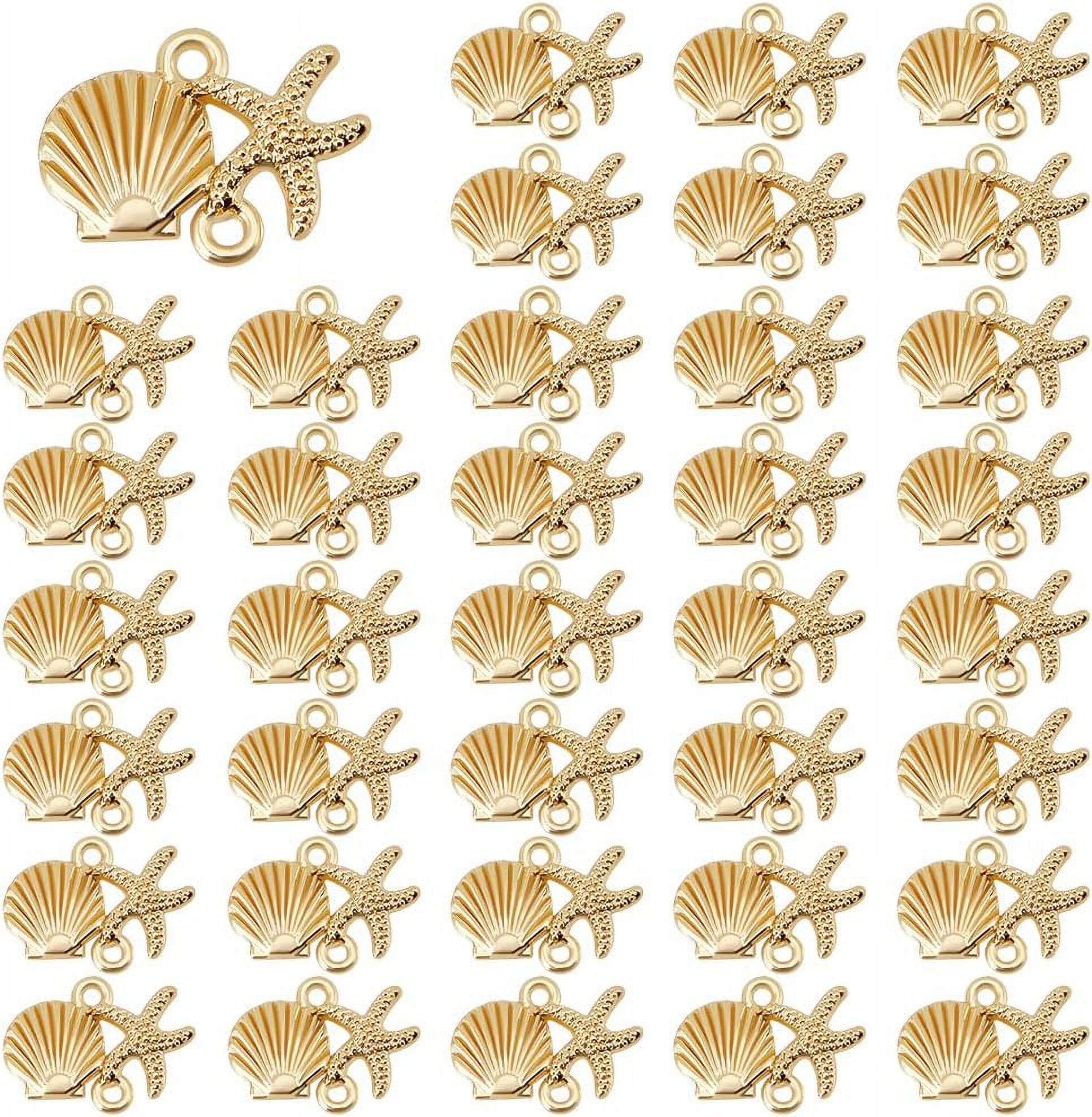 1 Box 40Pcs Starfish Connector Charm 14K Gold Plated Sea Stars Ocean Animal Beach Summer Hawaii ...