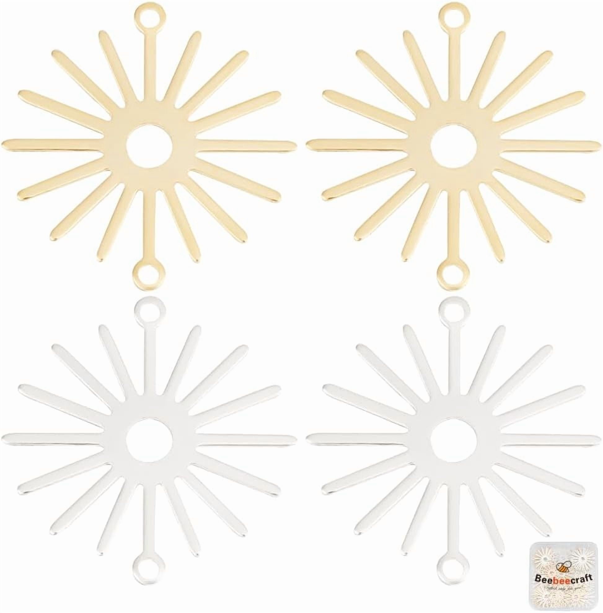 1 Box 40Pcs Sun Connector Links 24K Gold 925 Sterling Silver Plated 2 ...