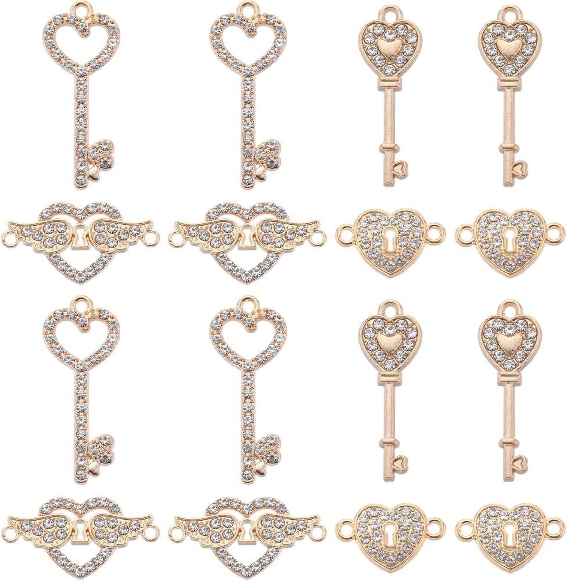 1 Box 40Pcs Valentines Day Charms Key Lock Charms Love Charms Lock and Key Charms Heart Charm ...