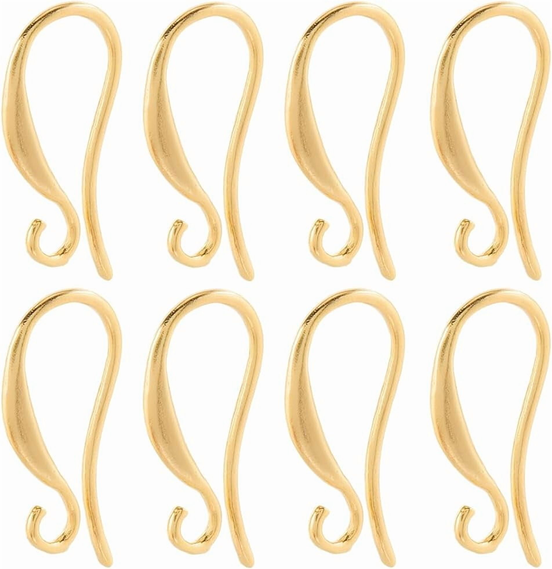 1 Box 40pcs Real 24K Gold Plated Gold Earring Wires Brass Earring Hooks ...