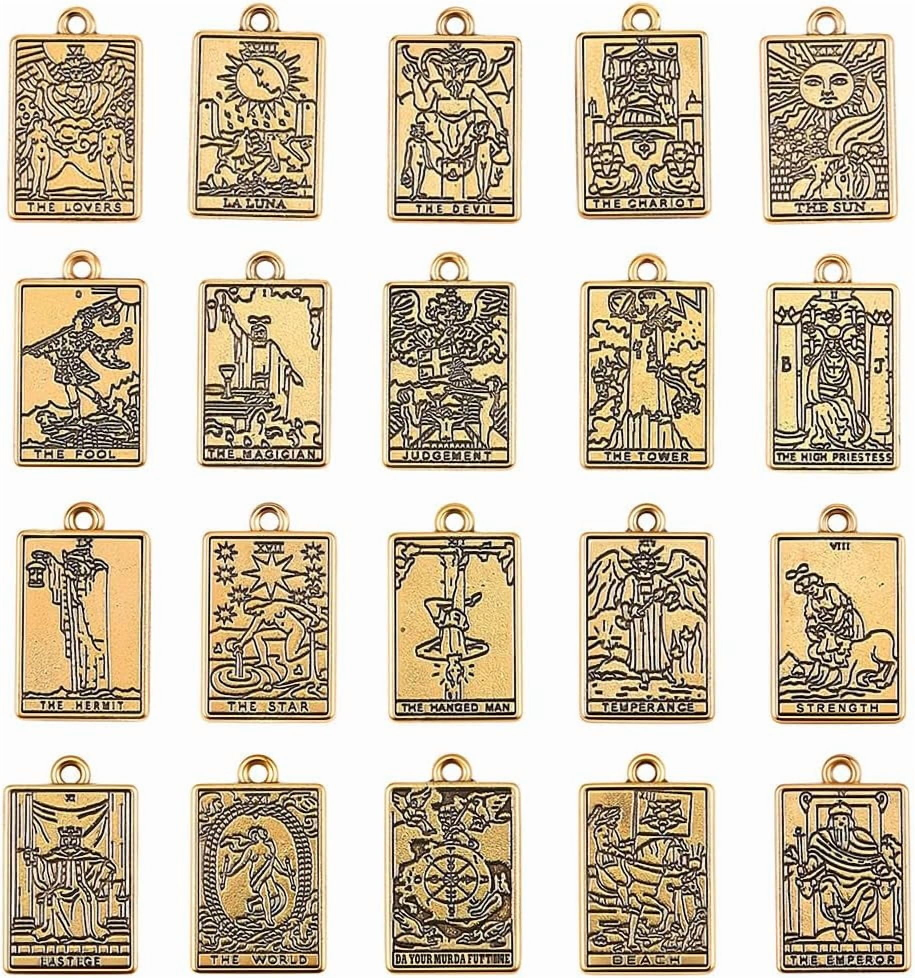 1 Box 40pcs Tarot Card Charms Tarot Charms Bulk Lucky Ouijas Gothic ...