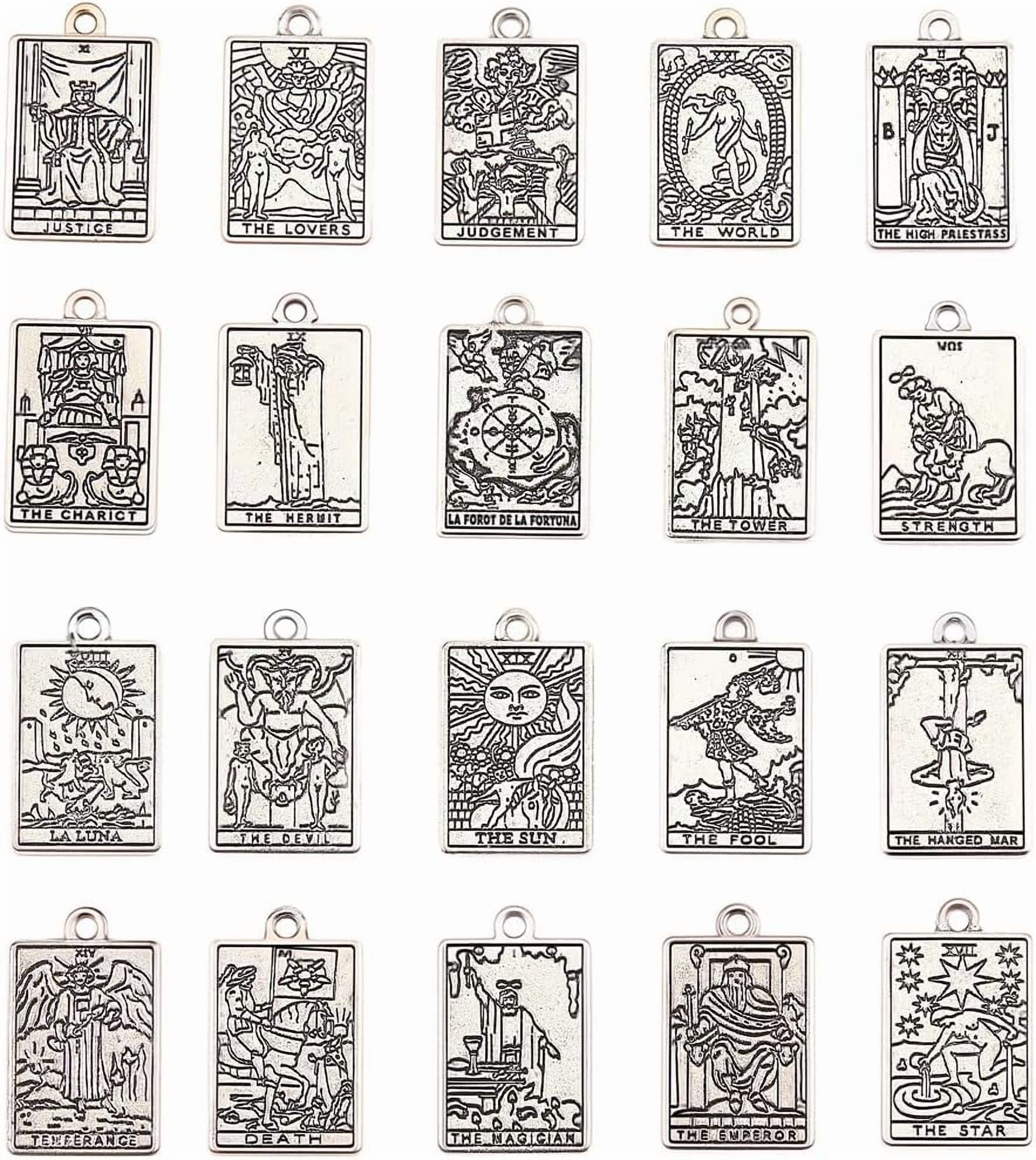 1 Box 40pcs Tarot Card Charms Tarot Charms Bulk Lucky Ouijas Gothic ...