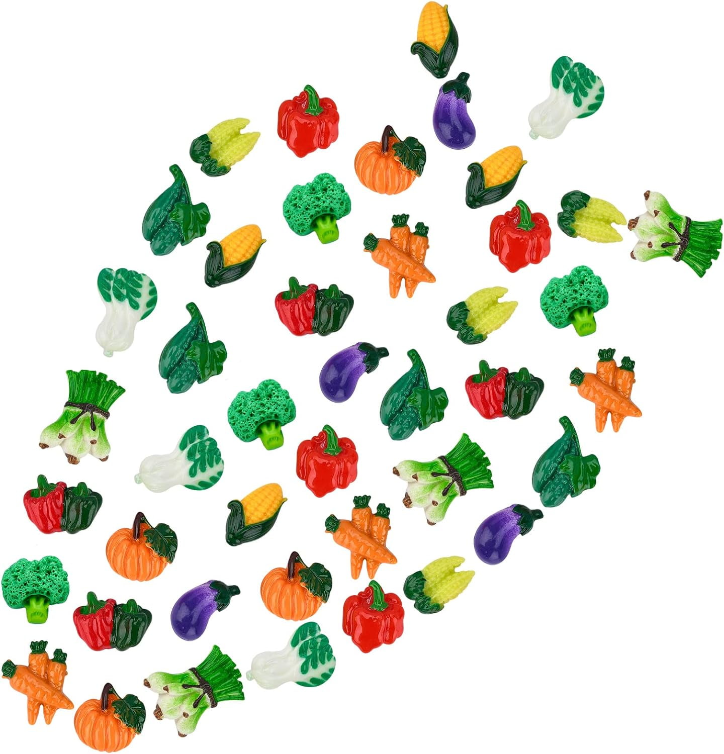 1 Box 44Pcs 11 Styles Thanksgiving Food Resin Cabochon 3D Colorful ...