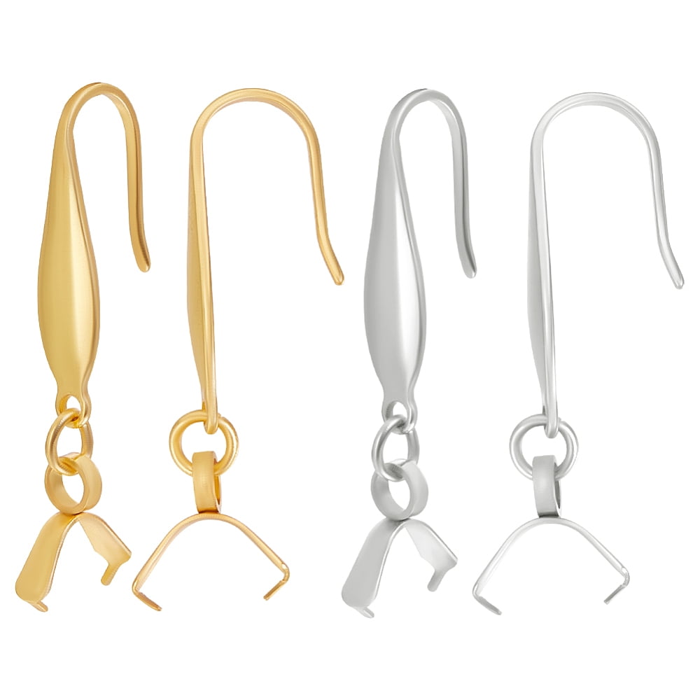 1 Box 44Pcs 2 Colors 316 Stainless Steel Earring Hooks Ear Wire with ...