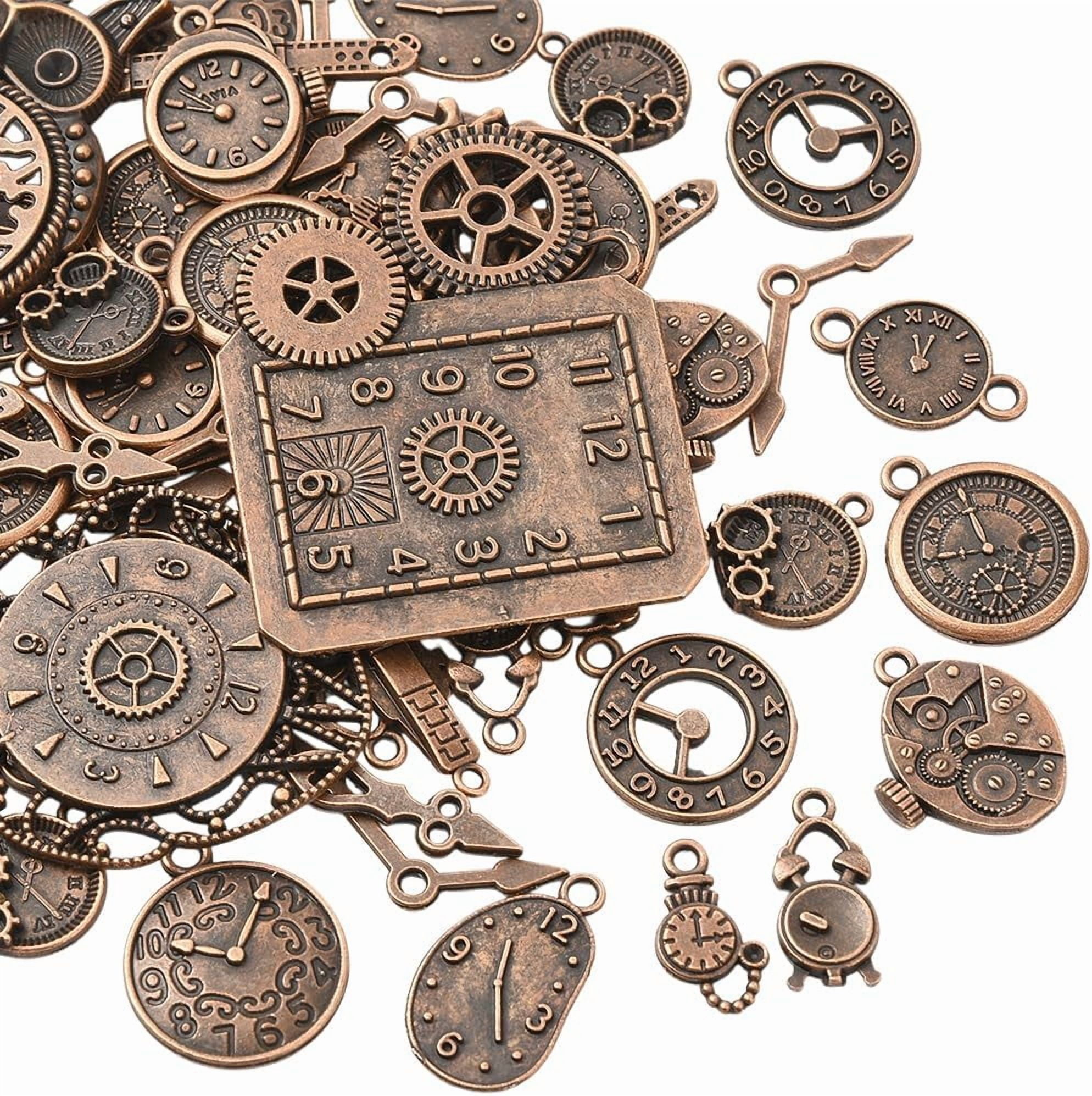 1 Box 45Pcs Bronze Clock Charms Steampunk Clock Charms Metal Assorted ...
