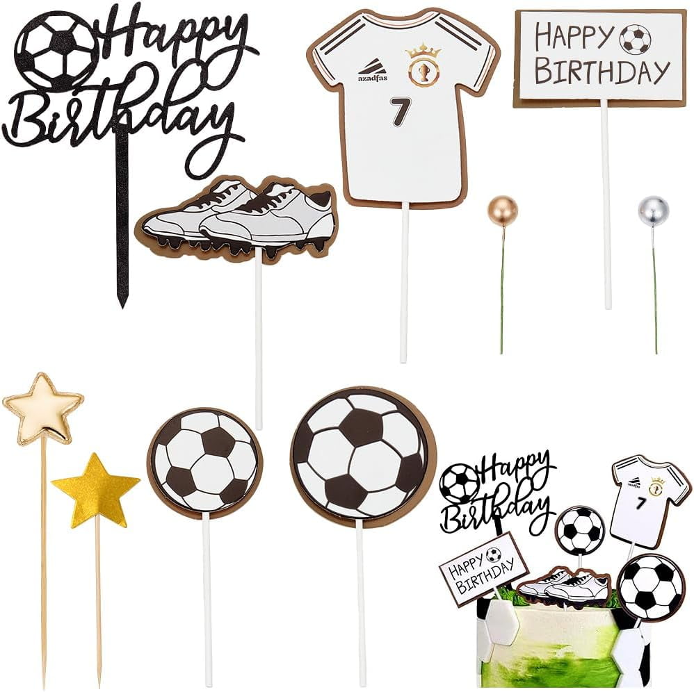 1 Box 46Pcs Football Cake Topper Decorations Soccer Cake Toppers UK ...
