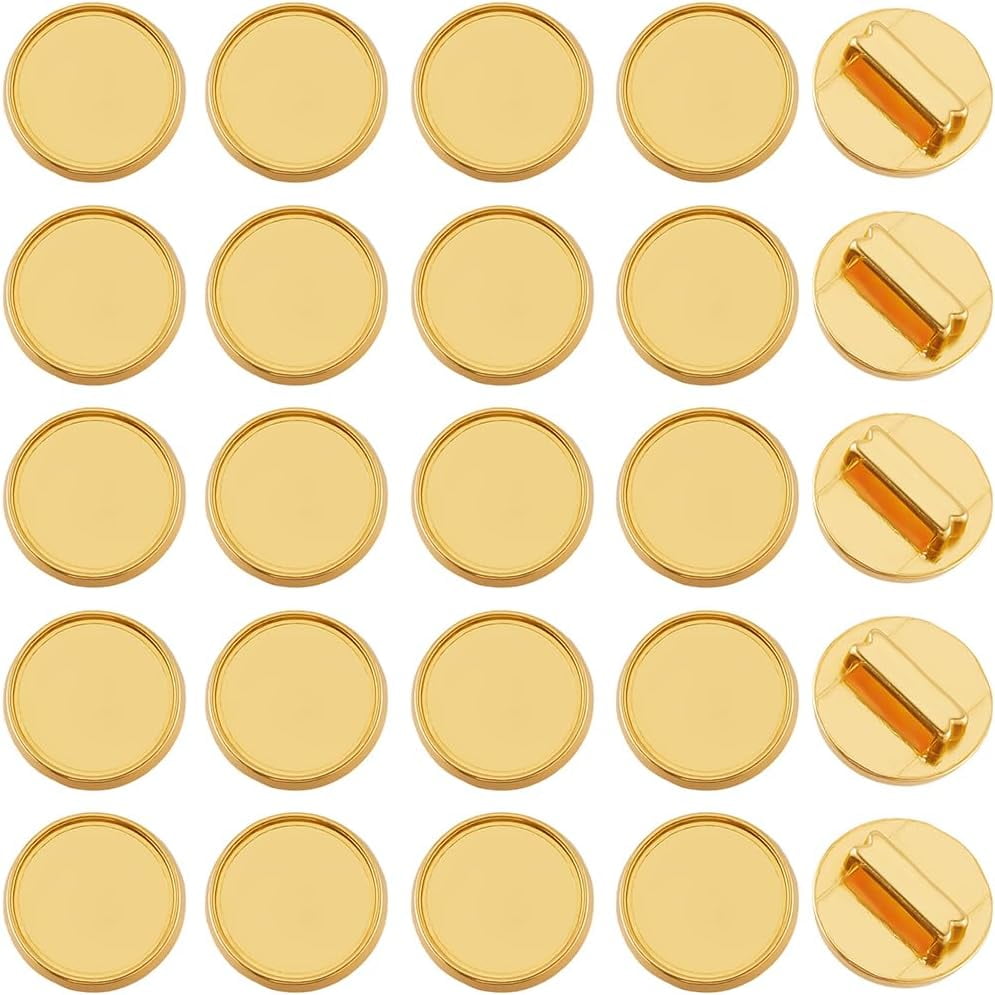1 Box 48Pcs Gold Slide Charms Cabochon Base Setting Bulk Round Bezel ...