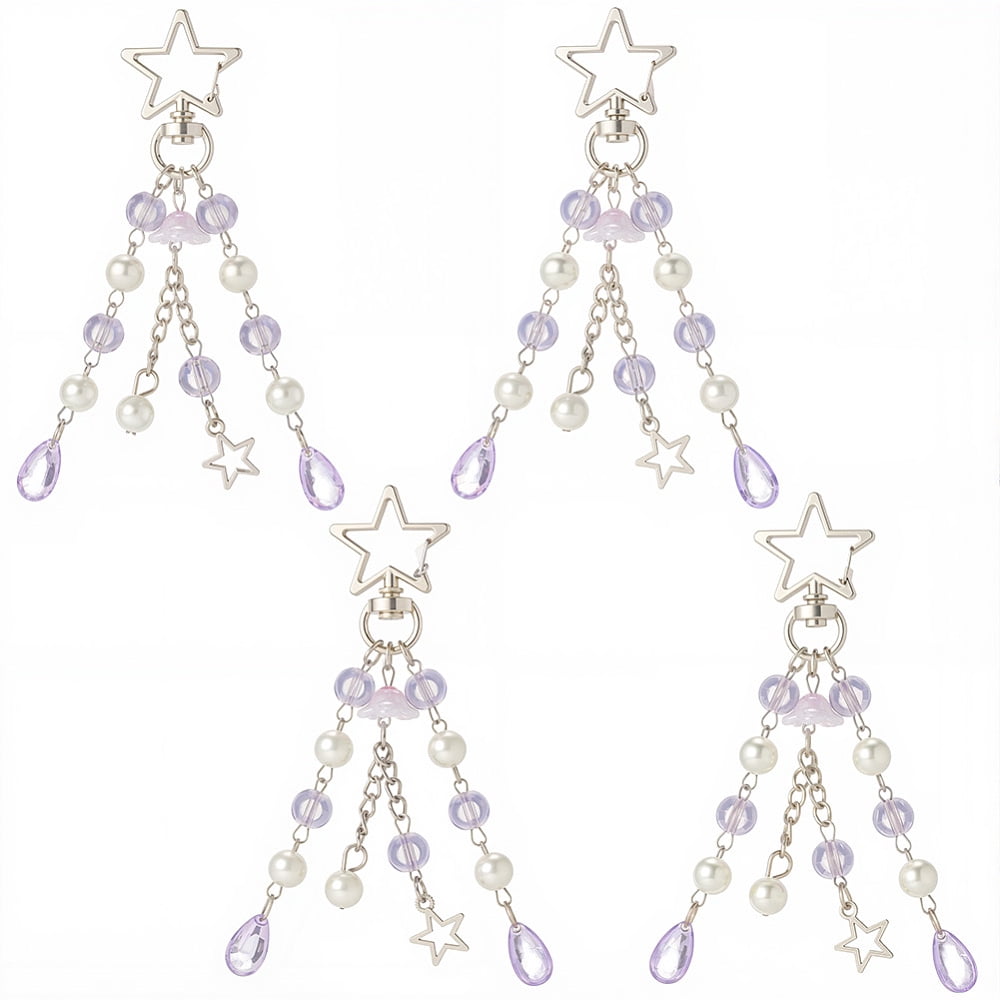 1 Box 4Pcs Keychain Accessories Cute Jellyfish Bag Charm Bulk Sweet ...